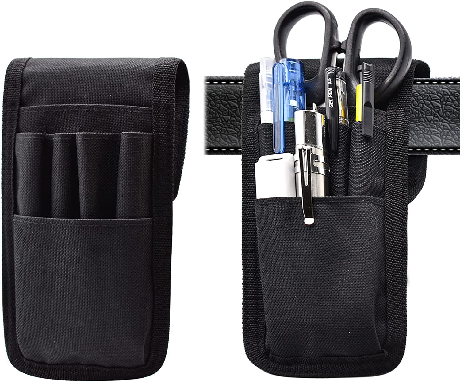 KATOLK 2 Pcs black Nylon Belt Pen Holder, Multifunctional Adjustable ...