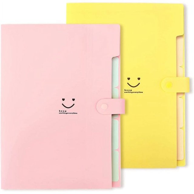 KATOOM A4 Paper Expanding File Folder 2 Pack Cute Accordion Folder 5 ...