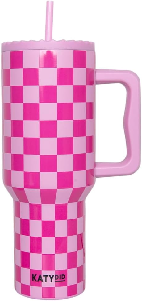 KATYDID 38oz Stainless Steel Tumbler with Handle and Straw - Dishwasher ...