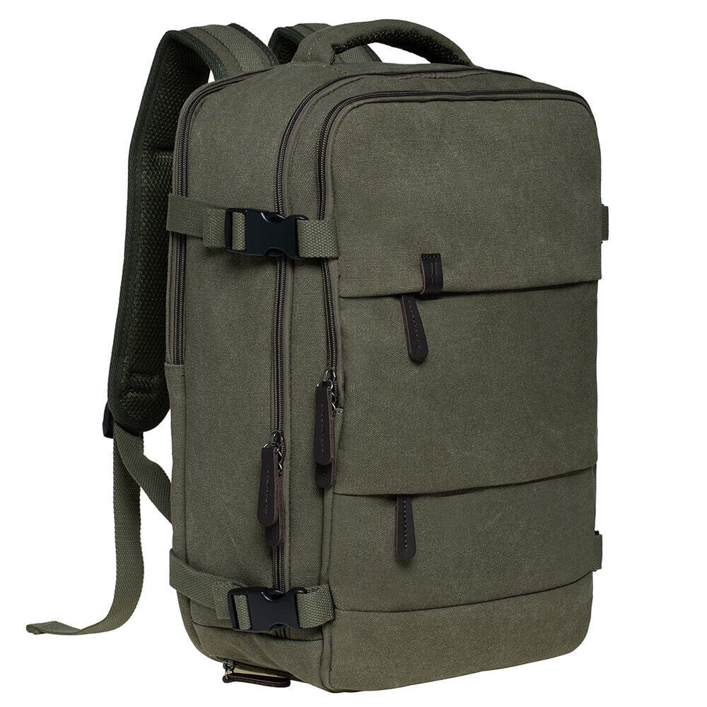 KAUKKO Canvas Travel Rucksack, Large Capacity Carry On Bag with Shoe ...
