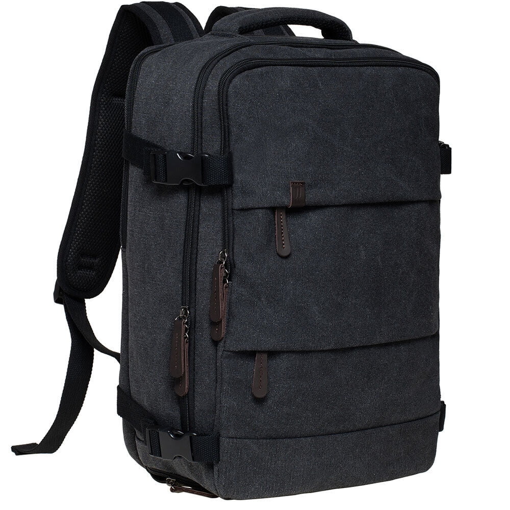 KAUKKO Canvas Travel Rucksack, Large Capacity Carry On Bag with Shoe ...