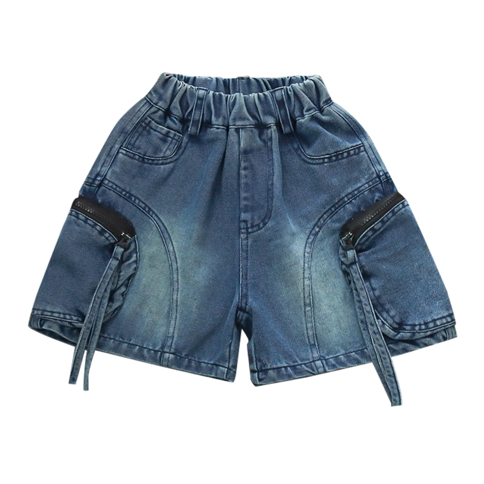 KAUOD Boys Streetwear Muti Pockets Baggy Jorts Y2k Vintage Wash Jean ...