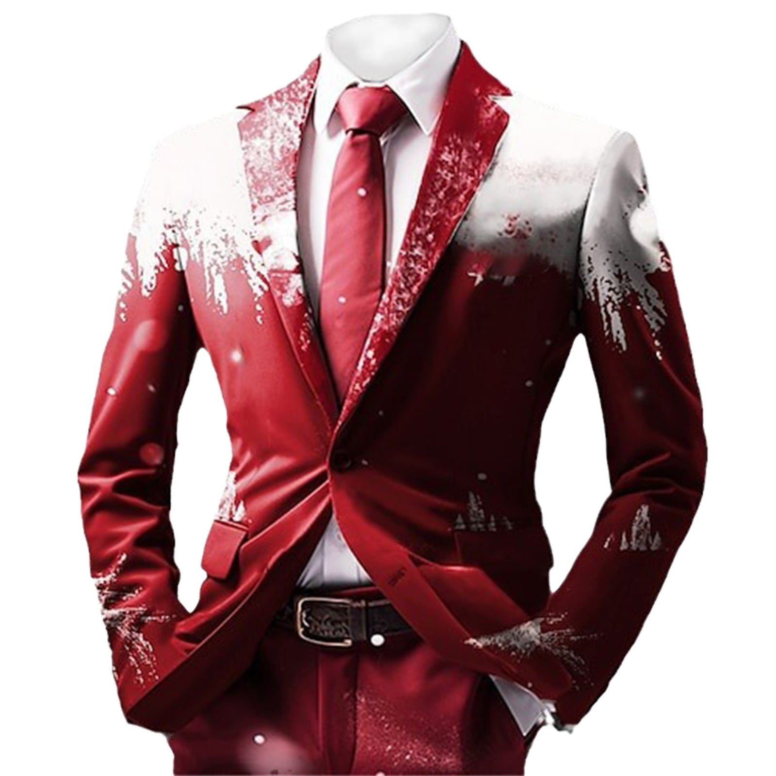 KAUOD Christmas Blazer Men, Mens Christmas Suit Jacket Ugly Christmas ...
