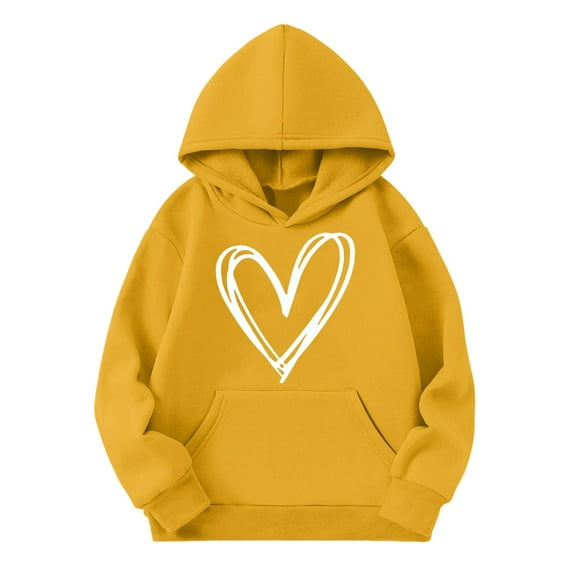 KAUOD Cute Heart Print Hoodies for Girls Oversized Soft Pullover Hoodie ...