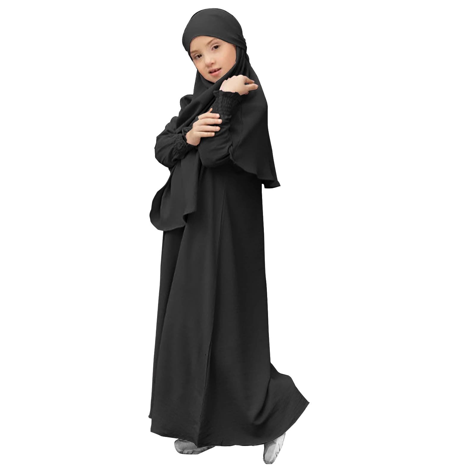 KAUOD Girl 1 Piece Prayer Hijab Dress Hooded Abaya Full Cover Islam ...
