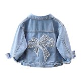 KAUOD Girls Cute Flower Jeans Jackets Button Open Front Washed Collar ...