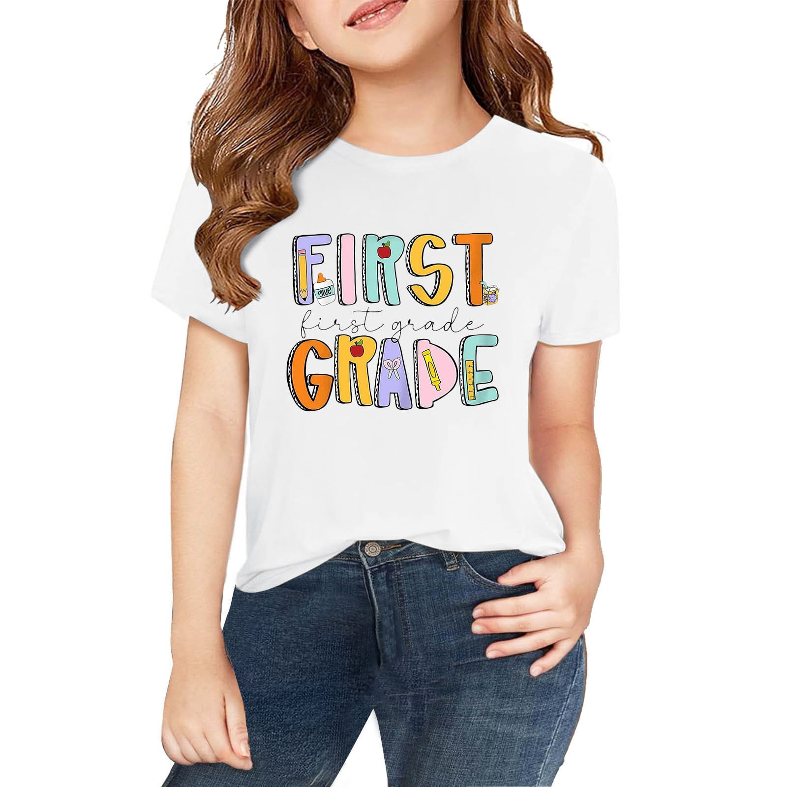 KAUOD Girls First Day of First Grade Shirts Boys Back to School Clothes ...