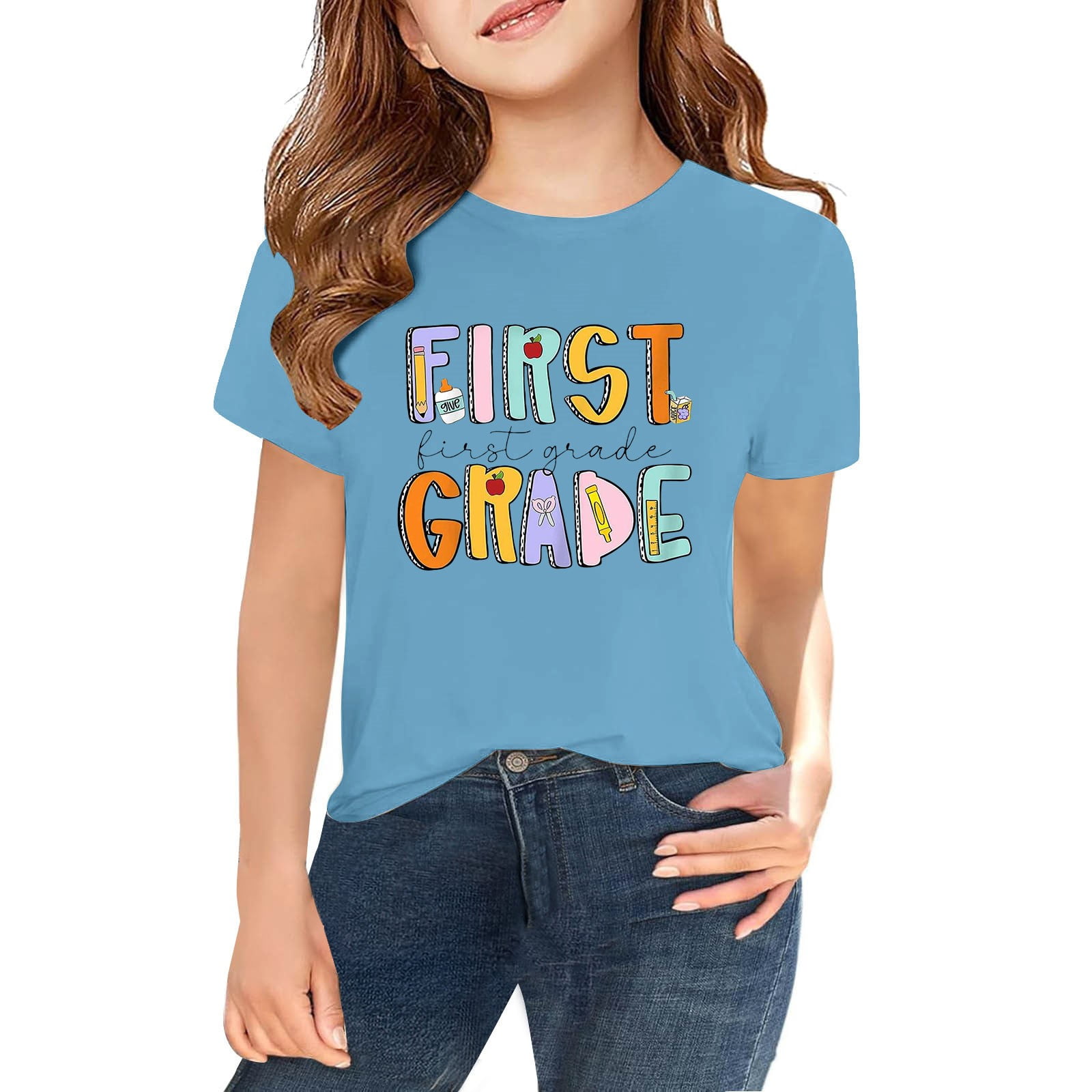 KAUOD Girls First Day of First Grade Shirts Boys Back to School Clothes ...