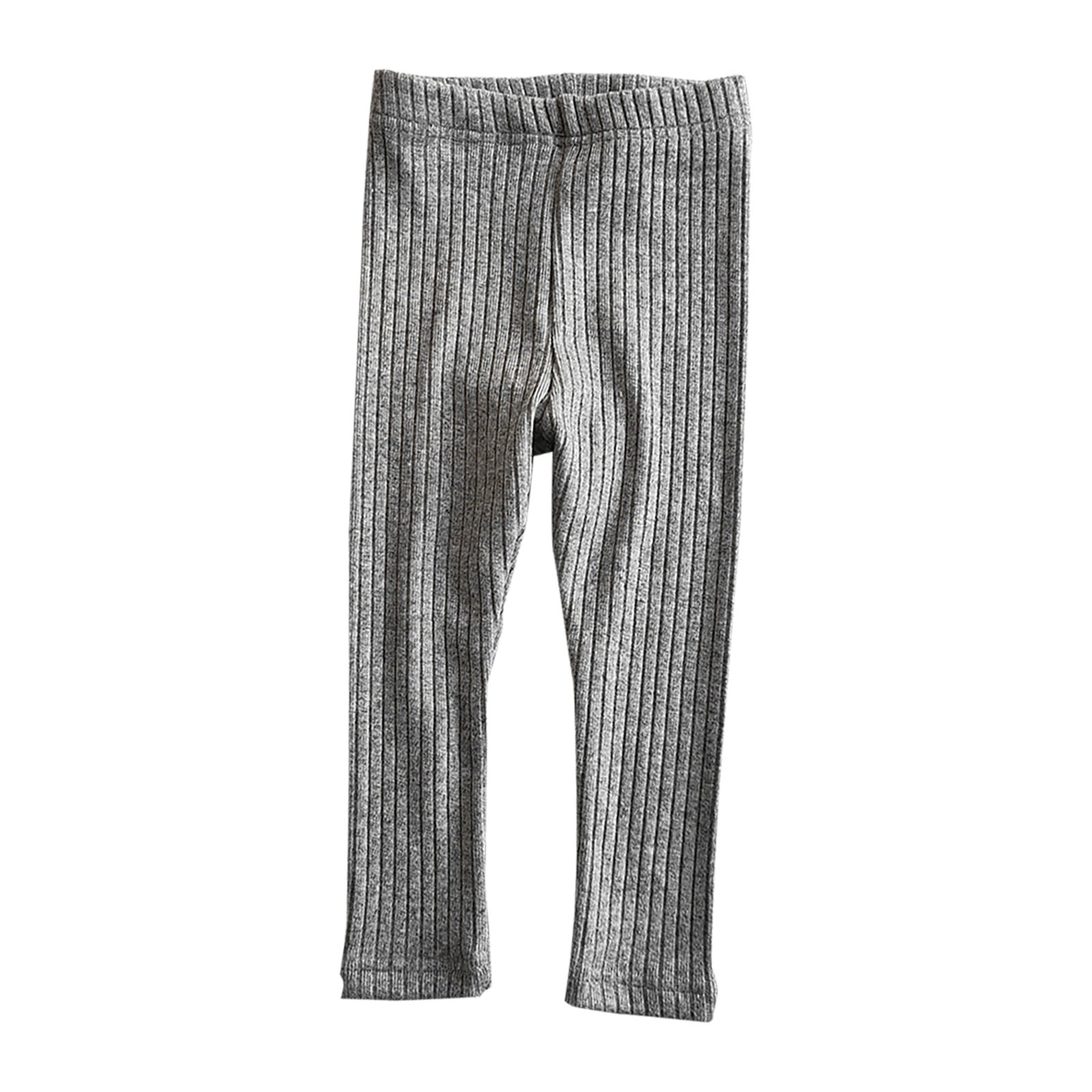 KAUOD Girls Thick Thermal Leggings Cable Ribbed Ankle Winter Tights ...