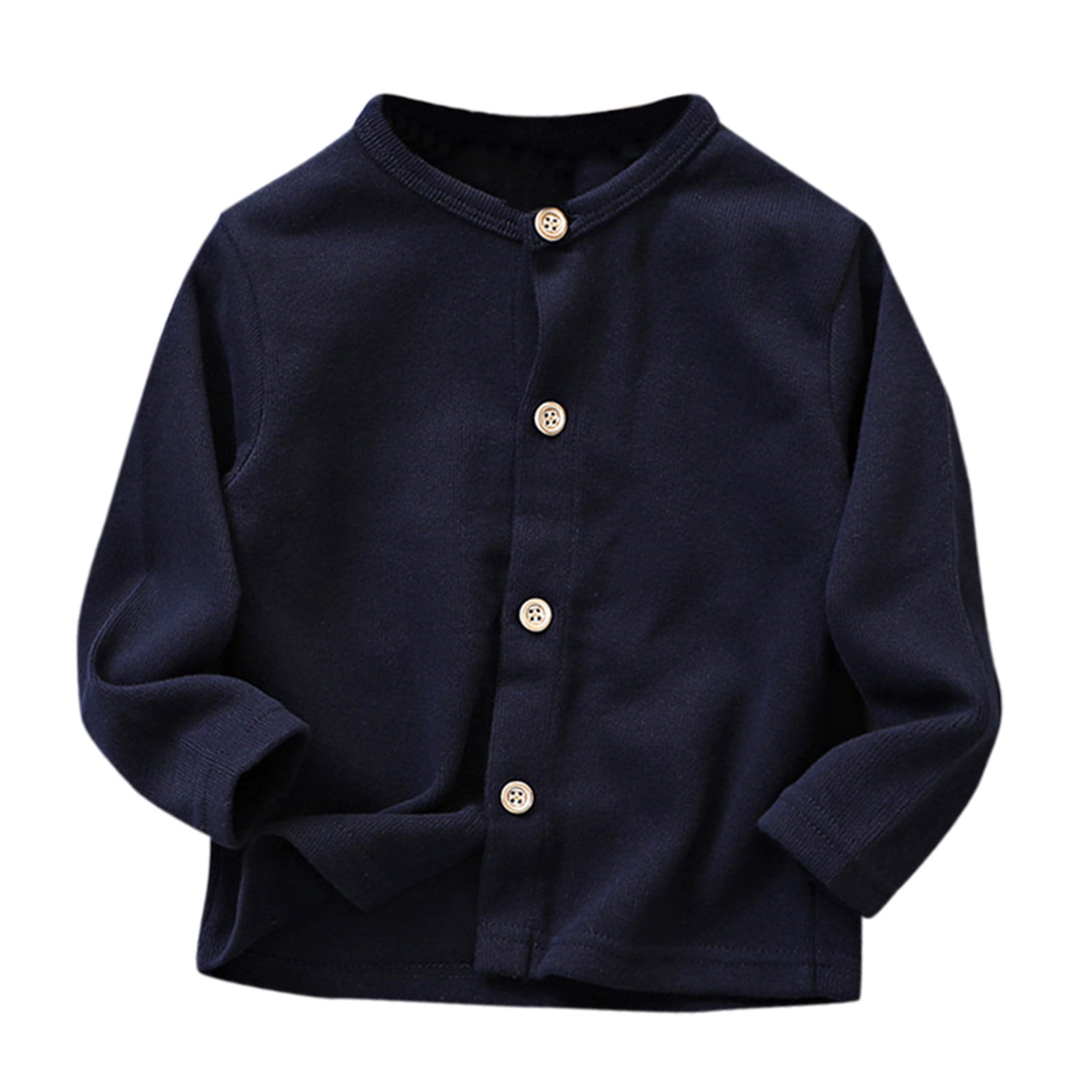 KAUOD Kids Cotton Knit Cardigan Buttons Front Plain Soft Sweater Boys ...