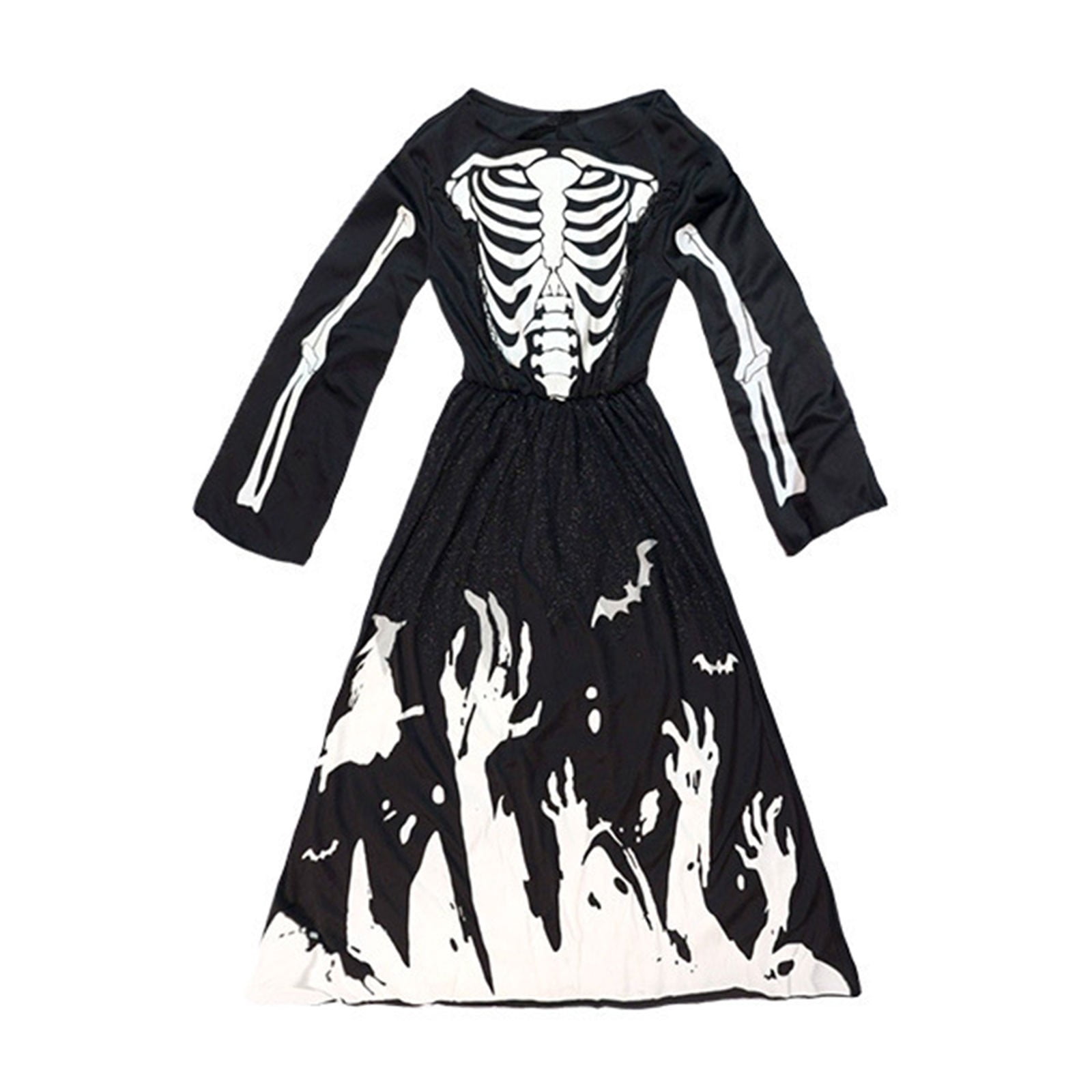 KAUOD Kids Halloween Party Skeleton Dress Long Sleeve Performance ...