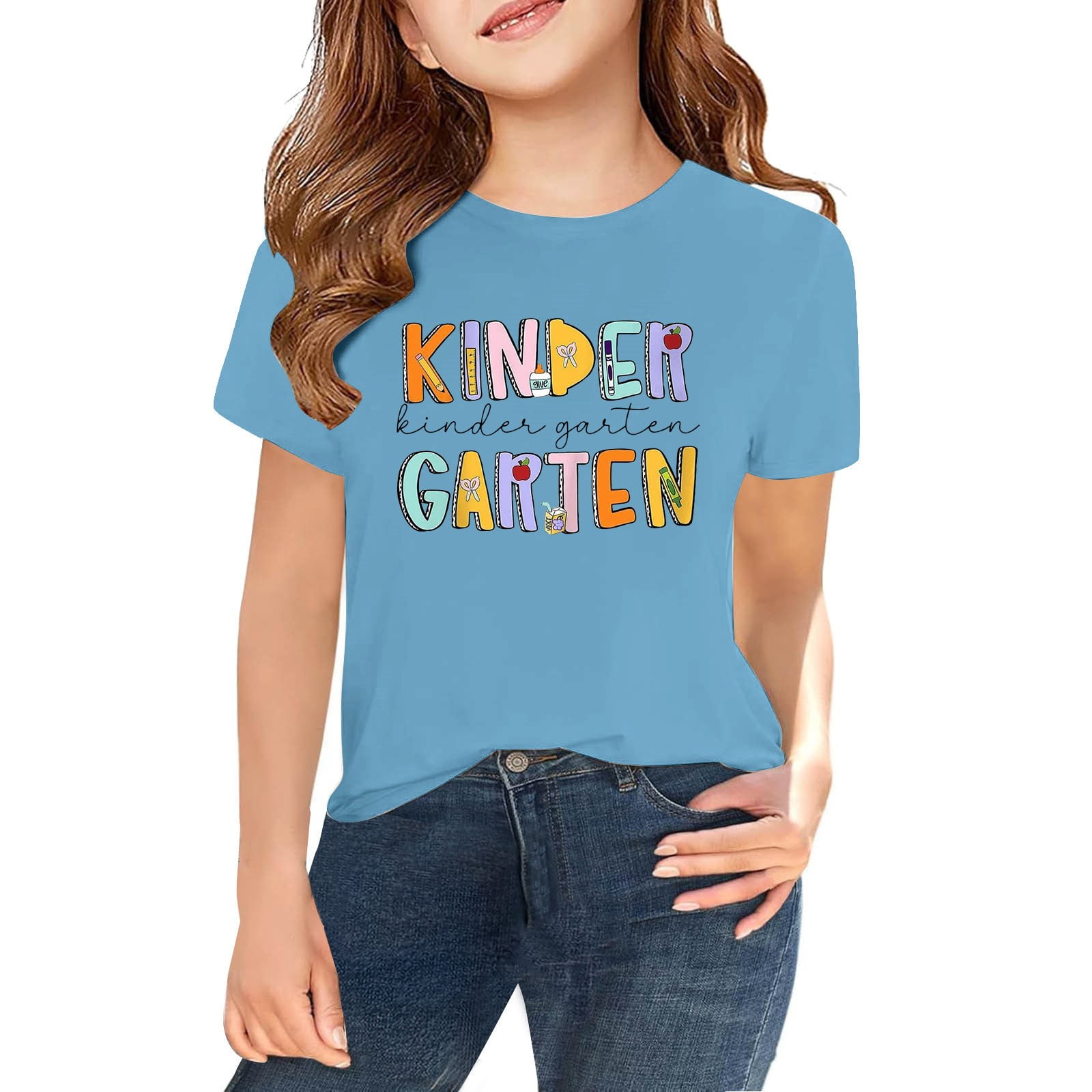 KAUOD Kindergarten Shirts for Kids, Girls Boys First Day of School T ...