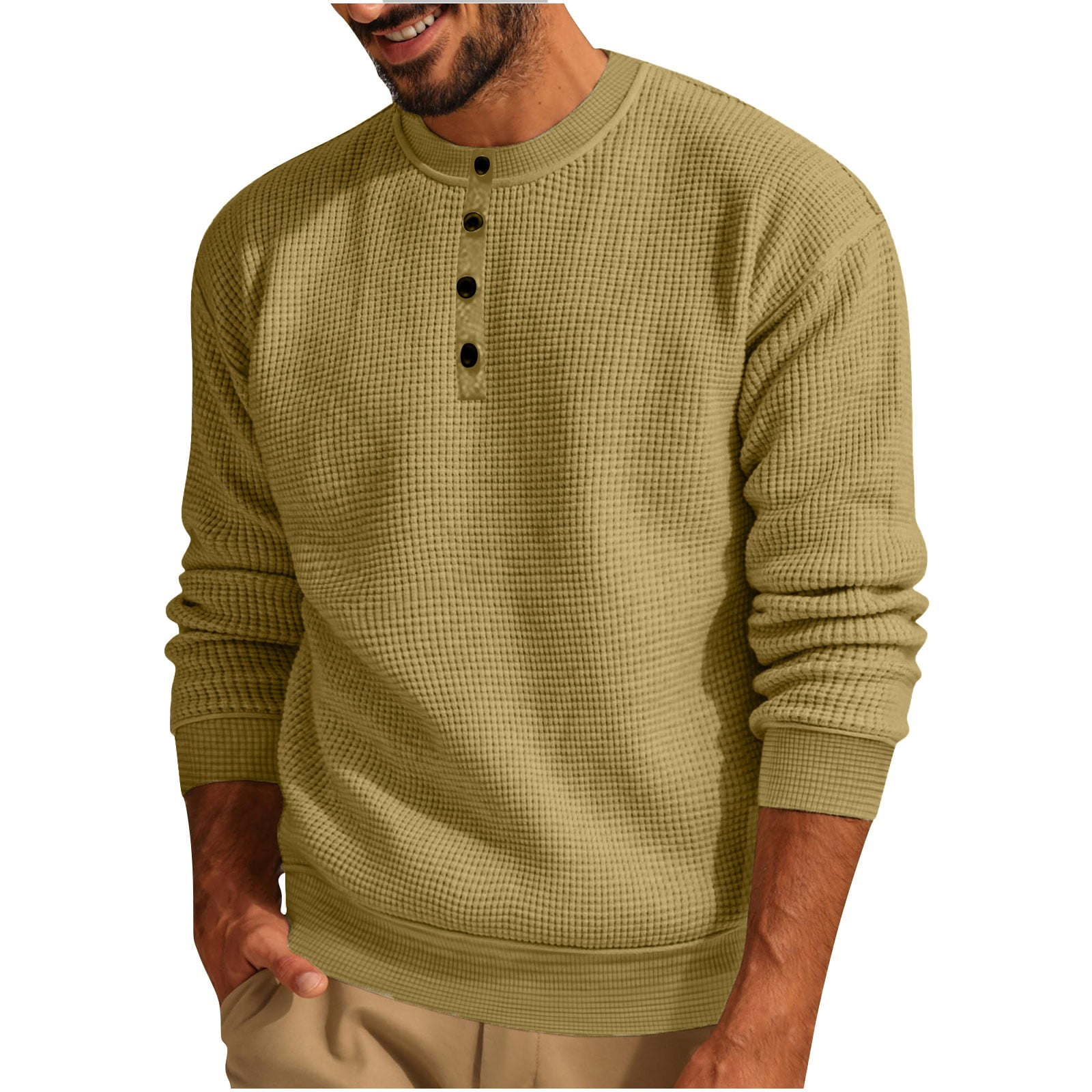 KAUOD Men Pullover Sweater, Men's Quarter Sweatshirt Casual Long Sleeve ...