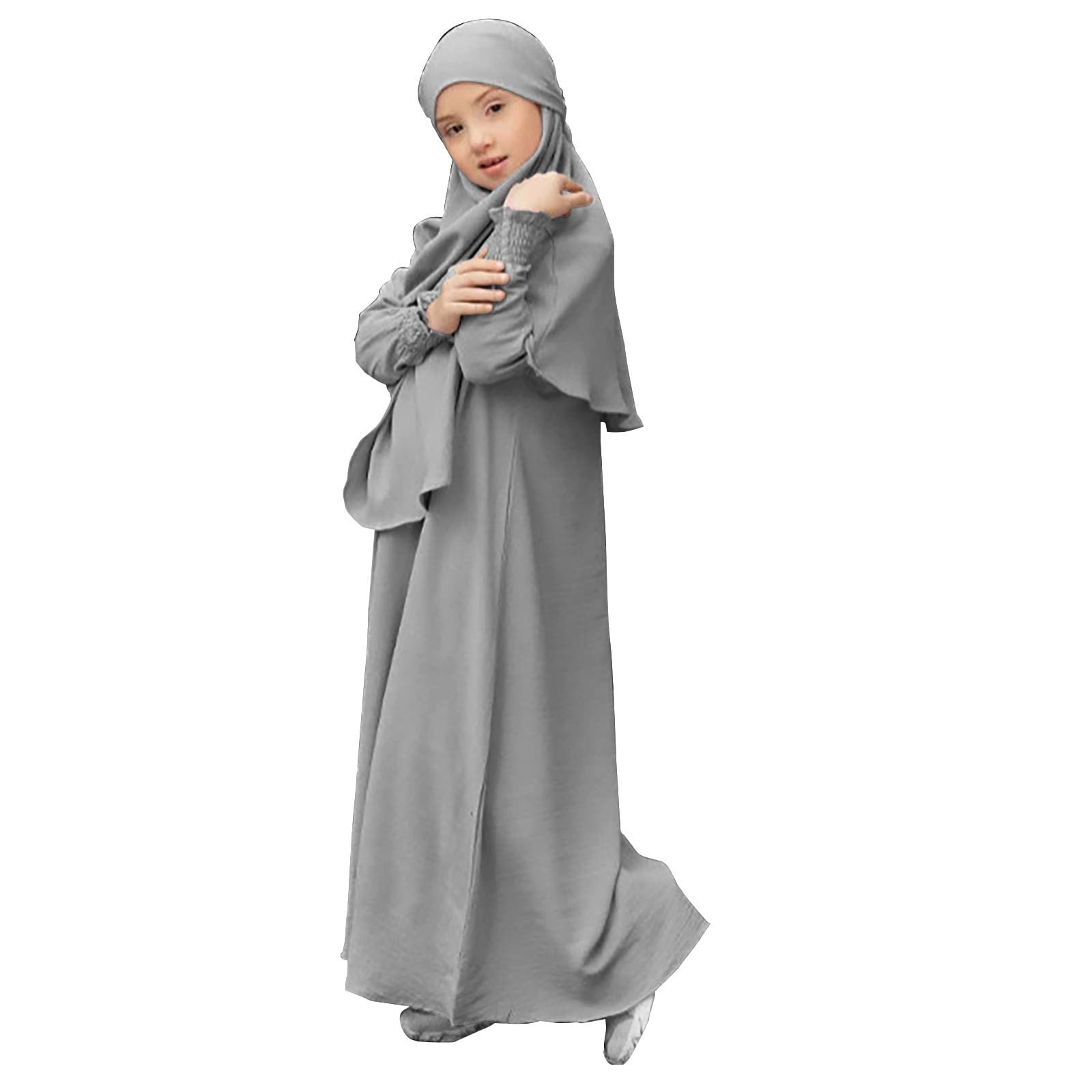 KAUOD Muslim Dress for Girls Islamic Prayer Abaya Long Sleeve Cardigan ...