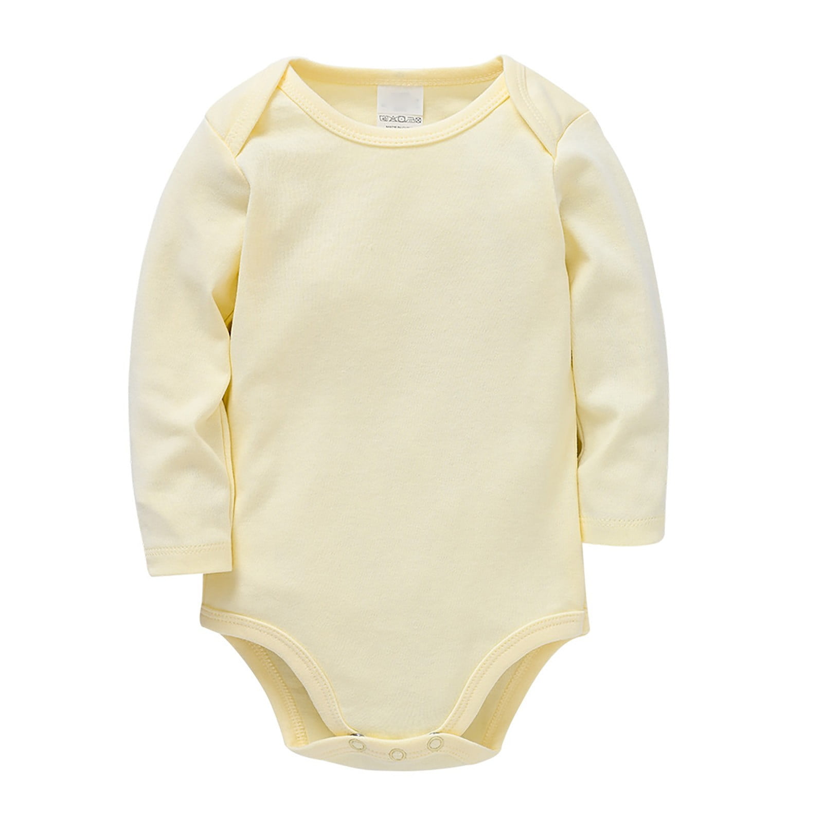 KAUOD New Born Baby Boys Cotton Jumpsuits Long Sleeve Plain Crew Neck ...