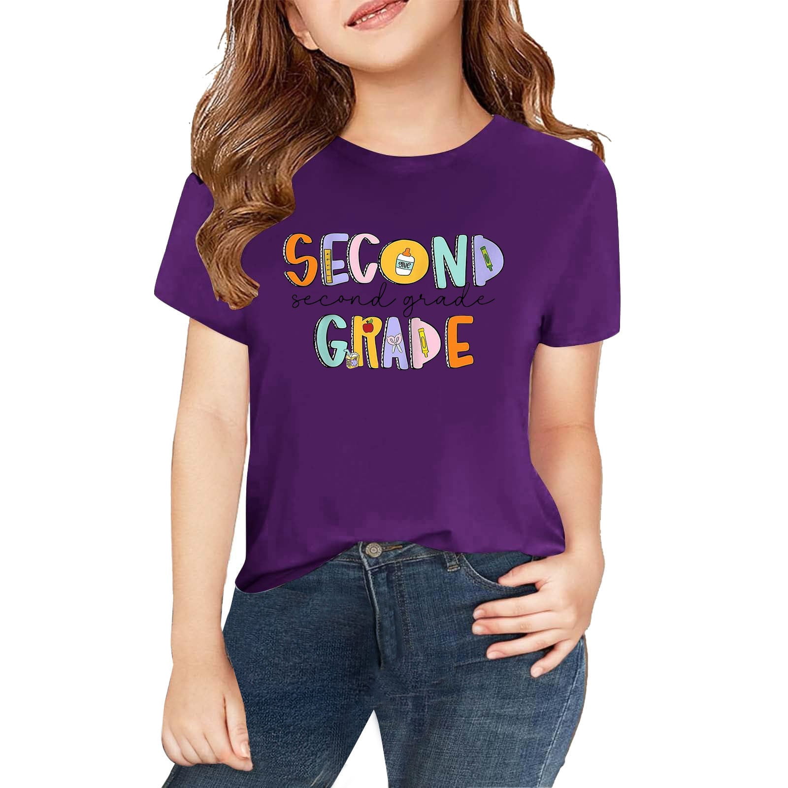 KAUOD Second Grade Shirts for Girls Boys Student Back to School T Shirt ...