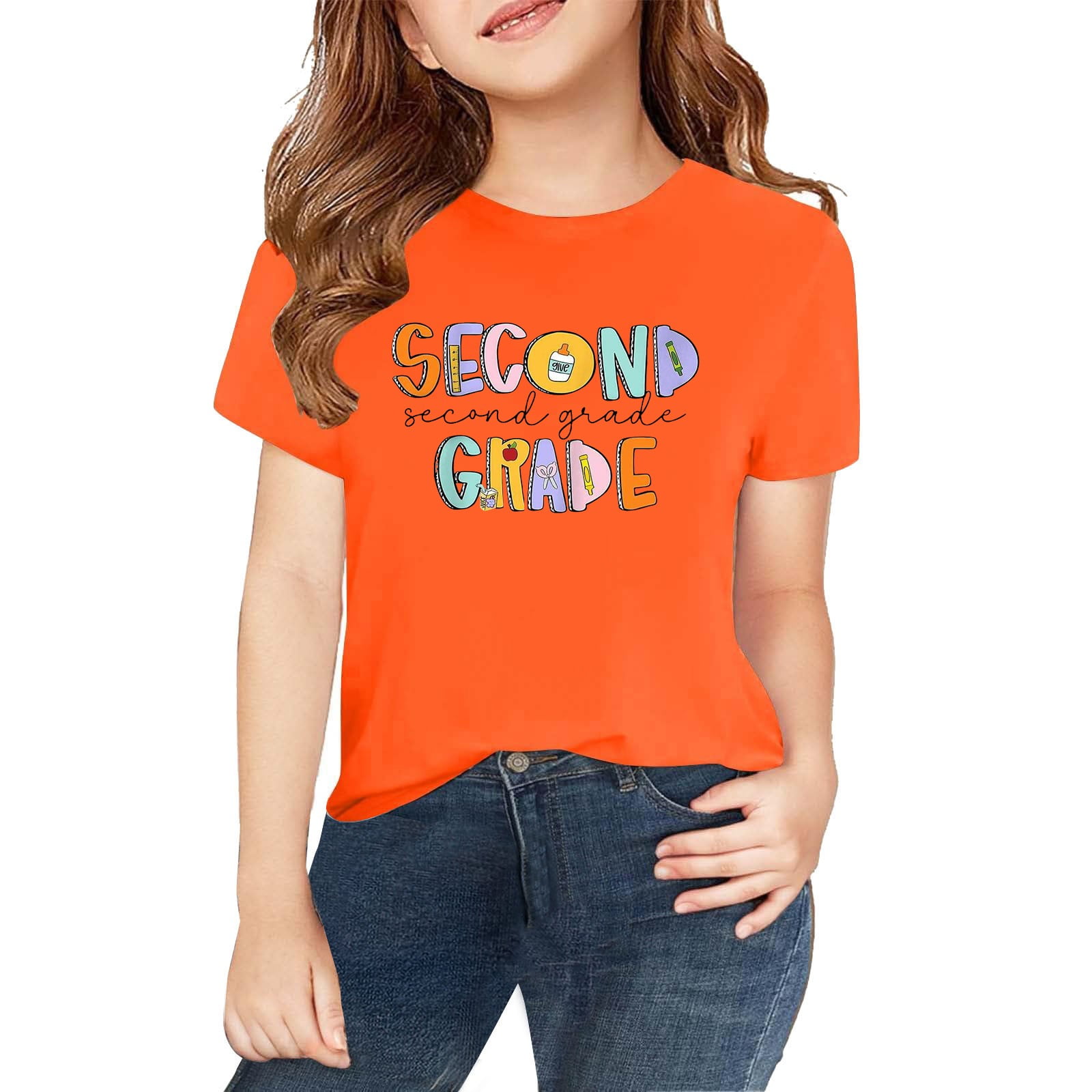 KAUOD Second Grade Shirts for Girls Boys Student Back to School T Shirt ...