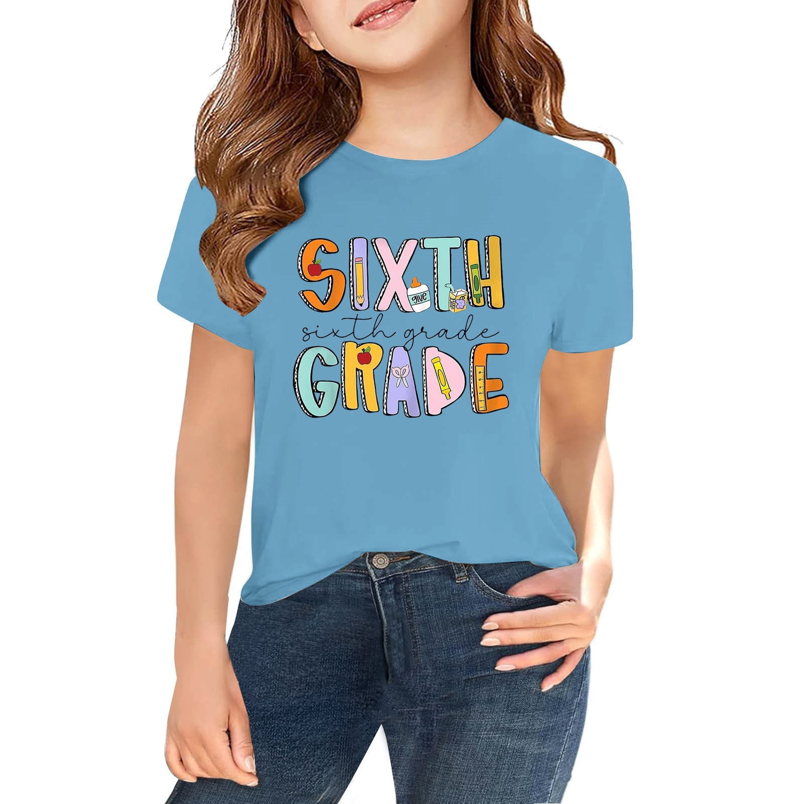 KAUOD Sixth Grade Shirts for Girls, Student Back to School T Shirt ...