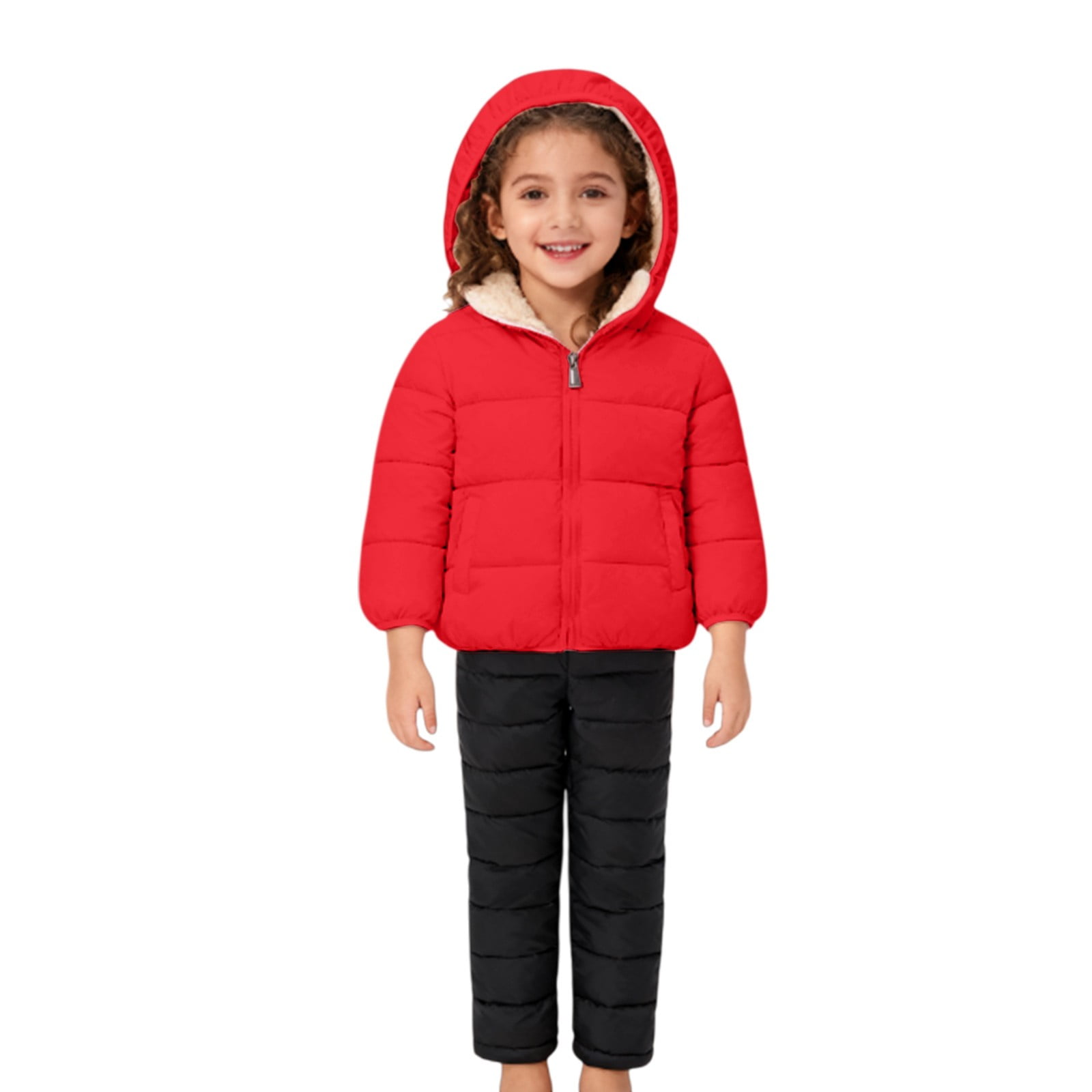 KAUOD Toddler 2 Piece Ski Suits Fleece Lined Quilted Puffer Jackets ...