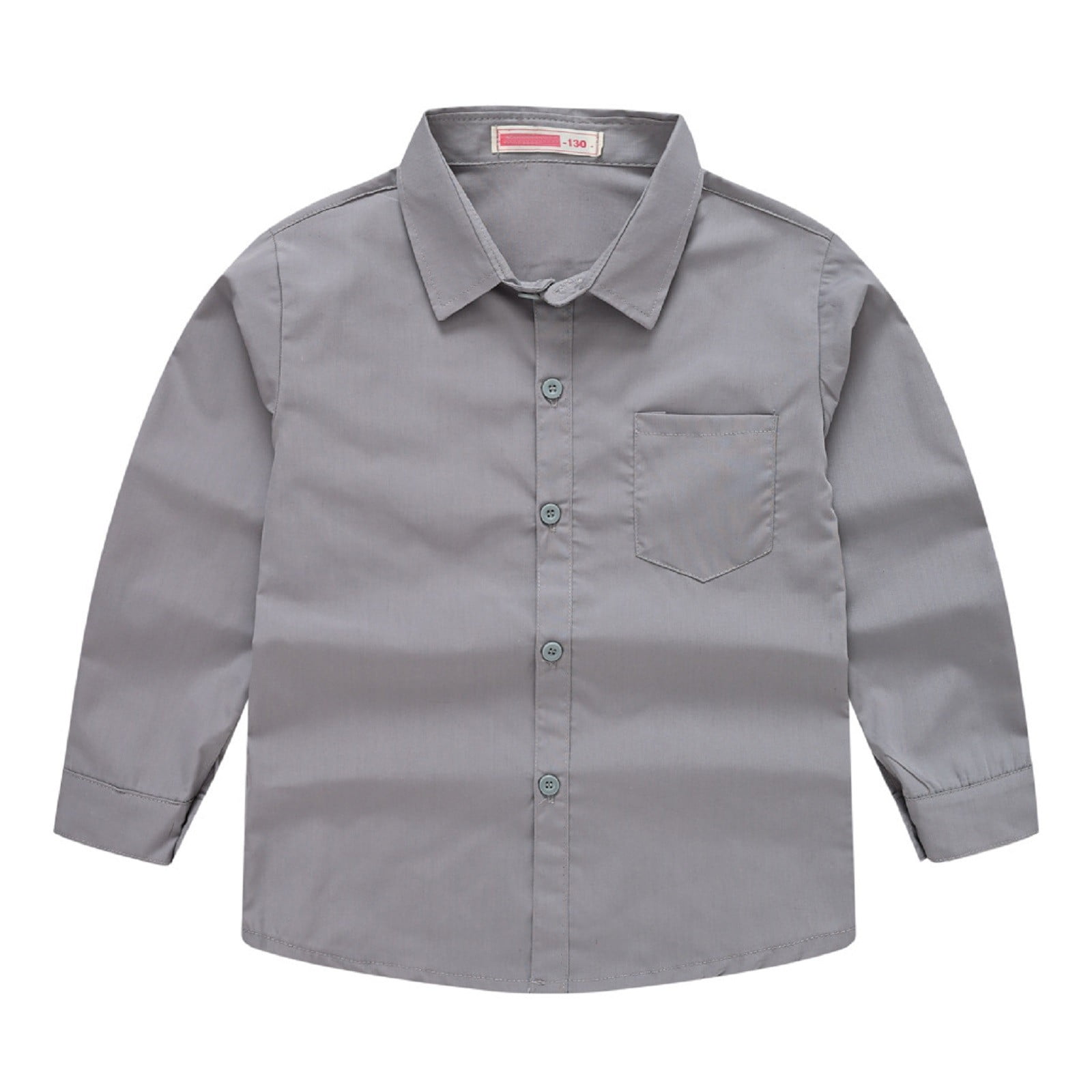 KAUOD Toddler Button Down Shirts Boys Long Sleeve Dress Shirts Kids ...