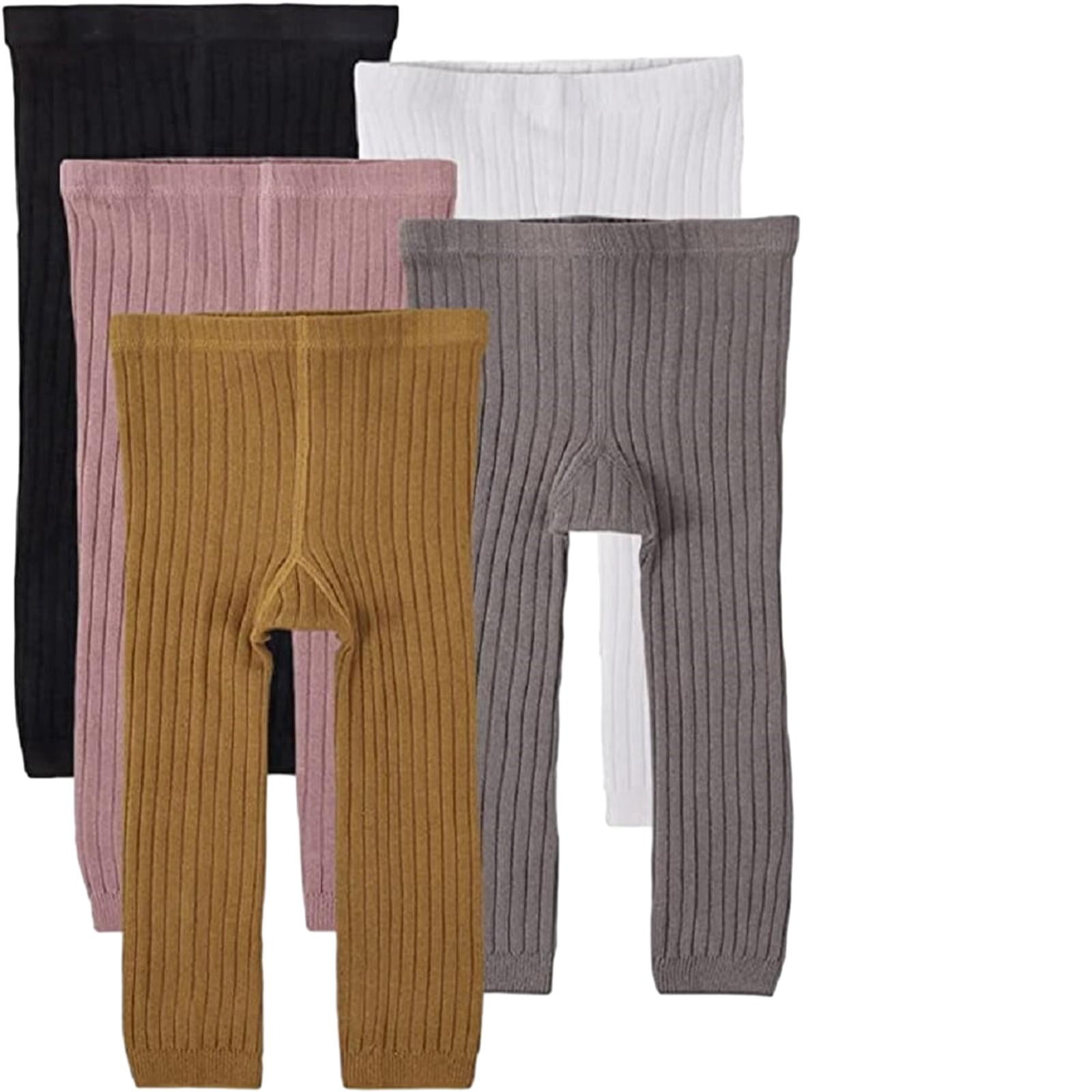 KAUOD Toddler Girls 5 Pack Cable Knit Footless Tights Stretchy High ...