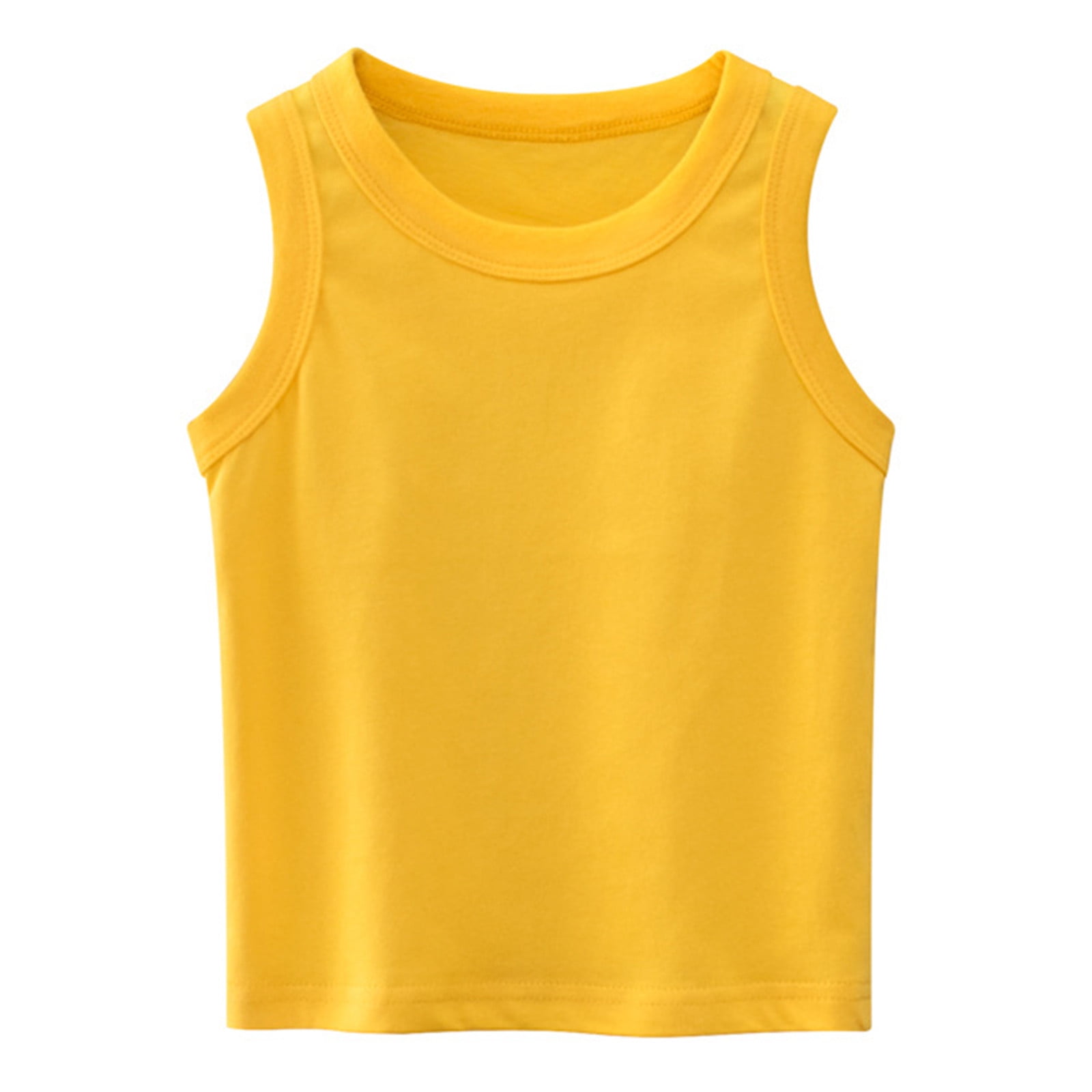 KAUOD Unisex Kids Toddler Baby Boys Girls Solid Tank Tops T-Shirts ...