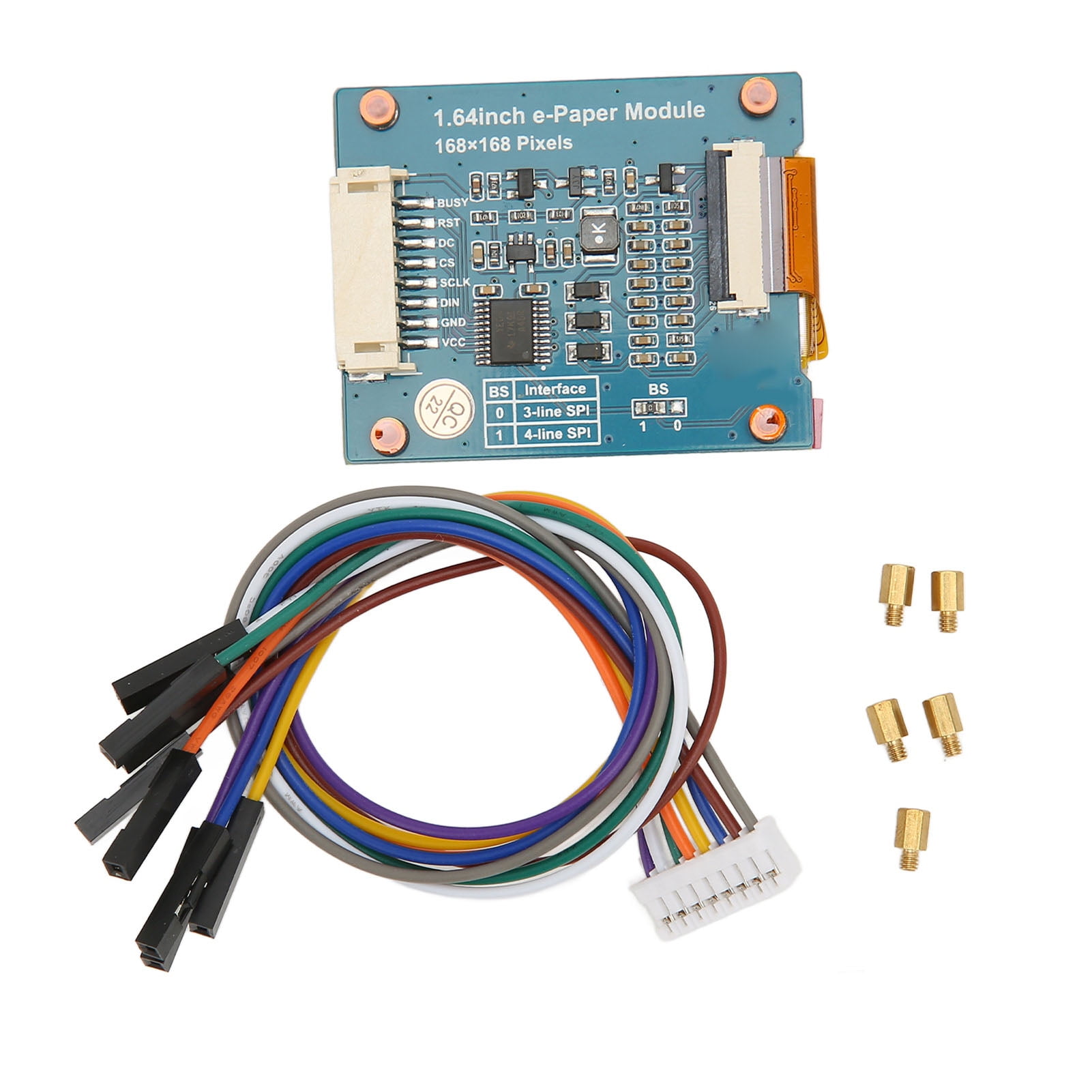 KAUU 1.64in E Ink Display Module 168×168 Red Yellow Black White 4 Color E Paper Electronic ...