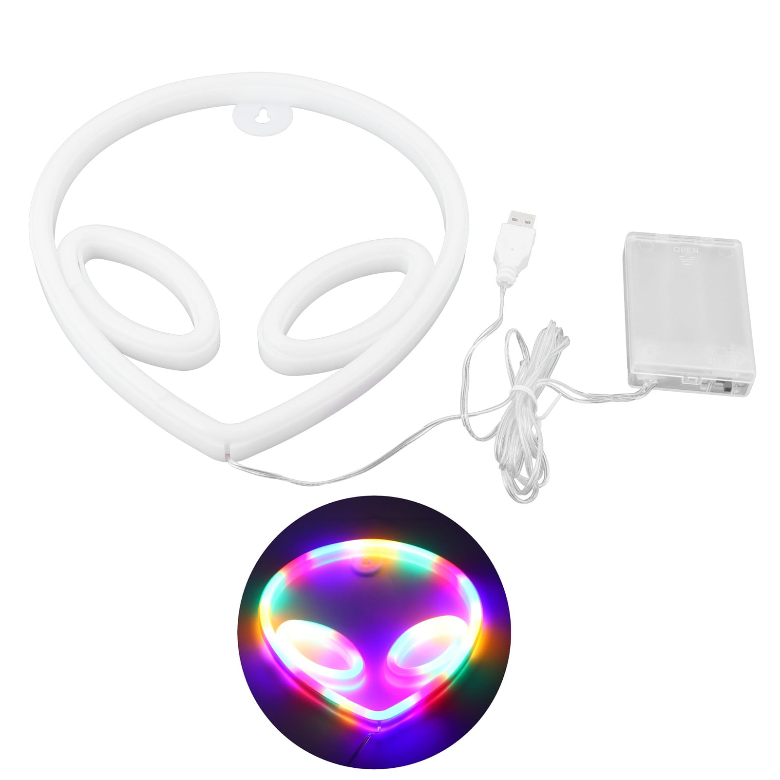 KAUU Alien Shaped Neon Light Colorful LED Neon Sign for Wedding Party ...