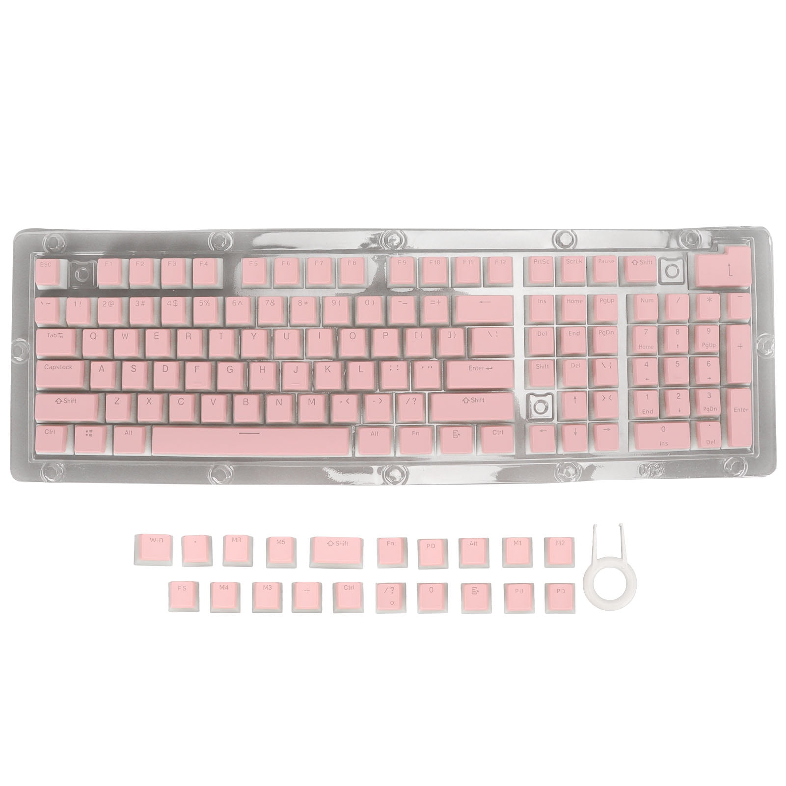 KAUU Keyboard Keycaps 130 Keys OEM Height PBT Pudding Double Layer Two ...