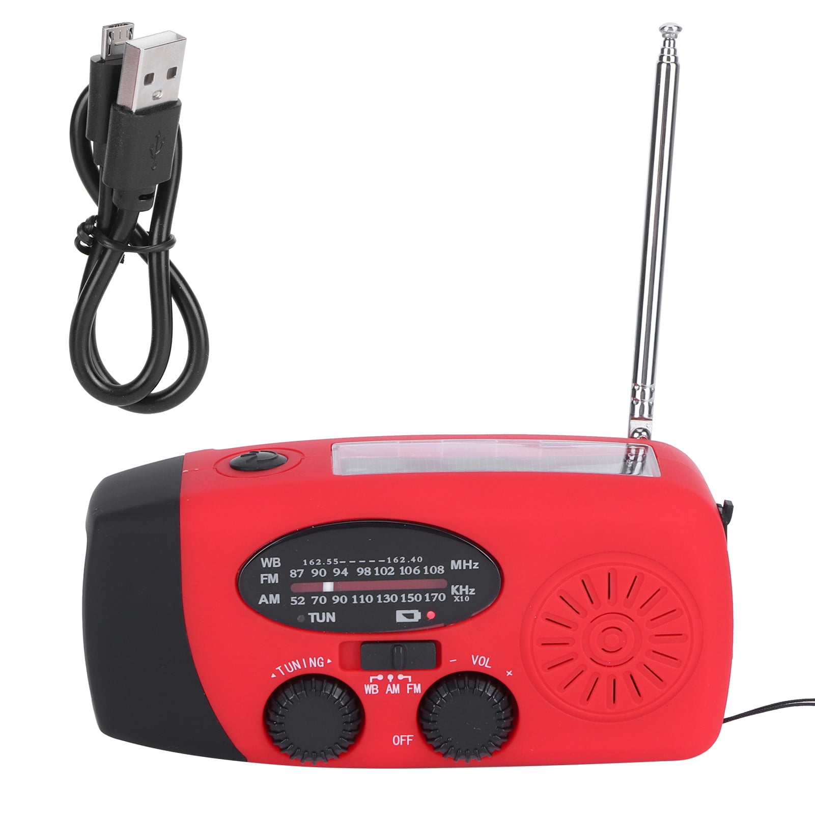 KAUU QQT088 ABS Solar Energy Emergency Multifunction Hand Crank Radio ...