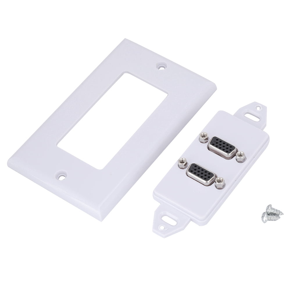 KAUU US 2-PORT VGA Socket Wall Mount Panel Adapter Wall Socket ...
