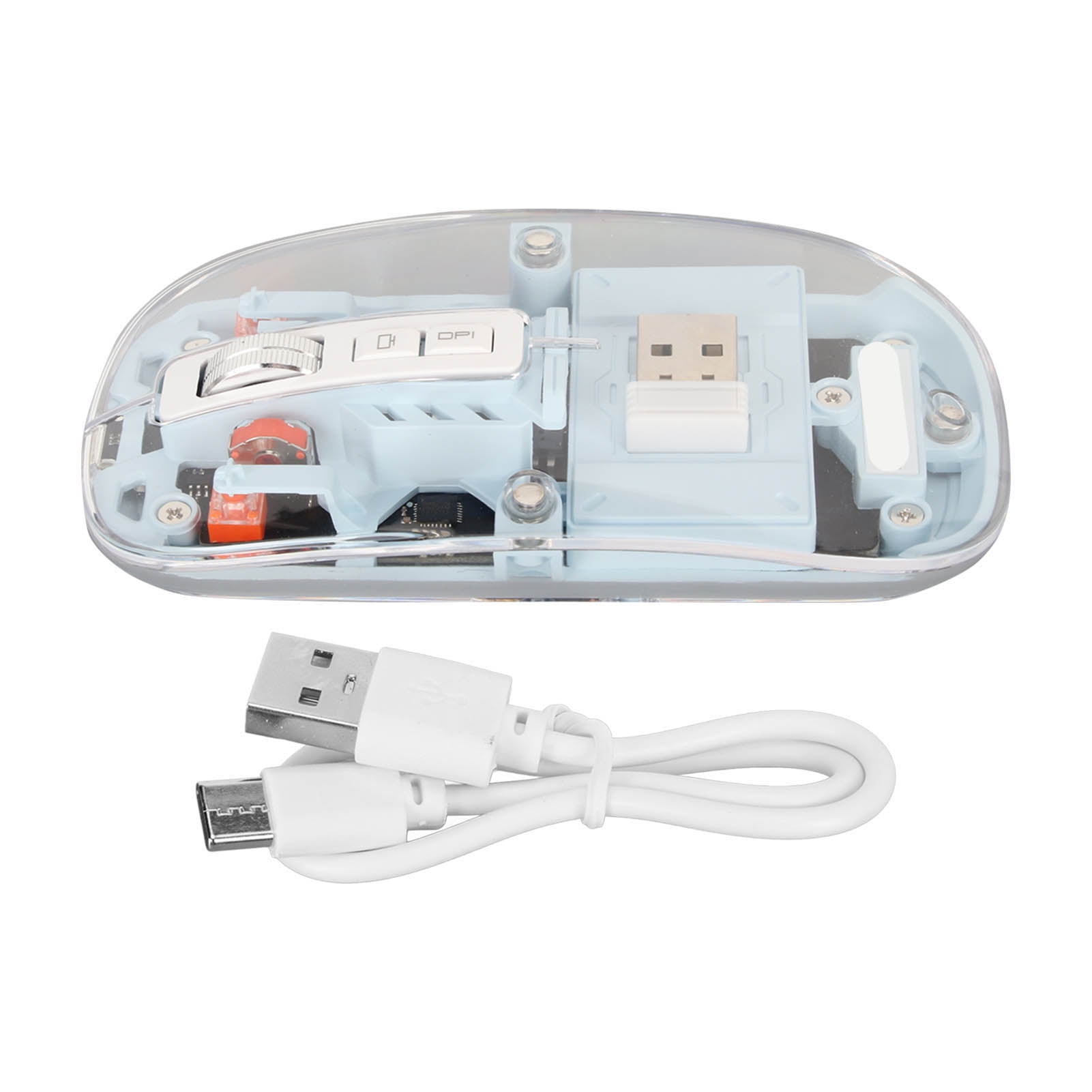 KAUU Wireless 2.4G Bluetooth Transparent Mouse 2400 DPI Rechargeable ...