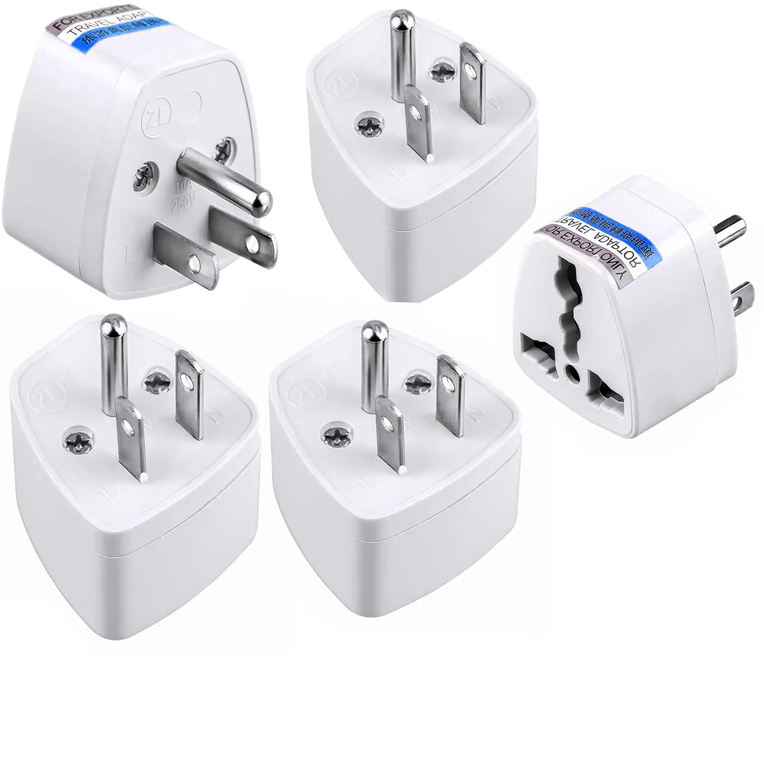KAVANA 5 Pcs India US Converter Plug India to USA Japan Canada More ...