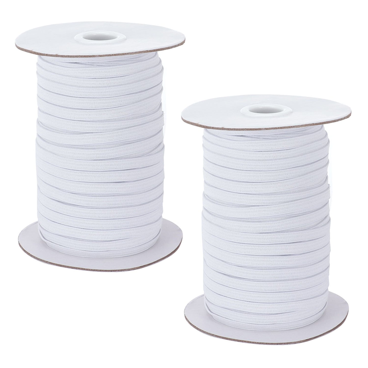 KAWELL 2 Pack 0.25" Knit Elastic, 70 yd, (White,Total 140-Yards ...