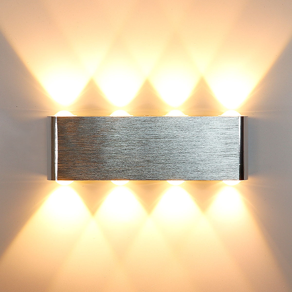 KAWELL 8W Modern Aluminum Wall Sconce Light, Up Down Indoor Wall Lamp ...