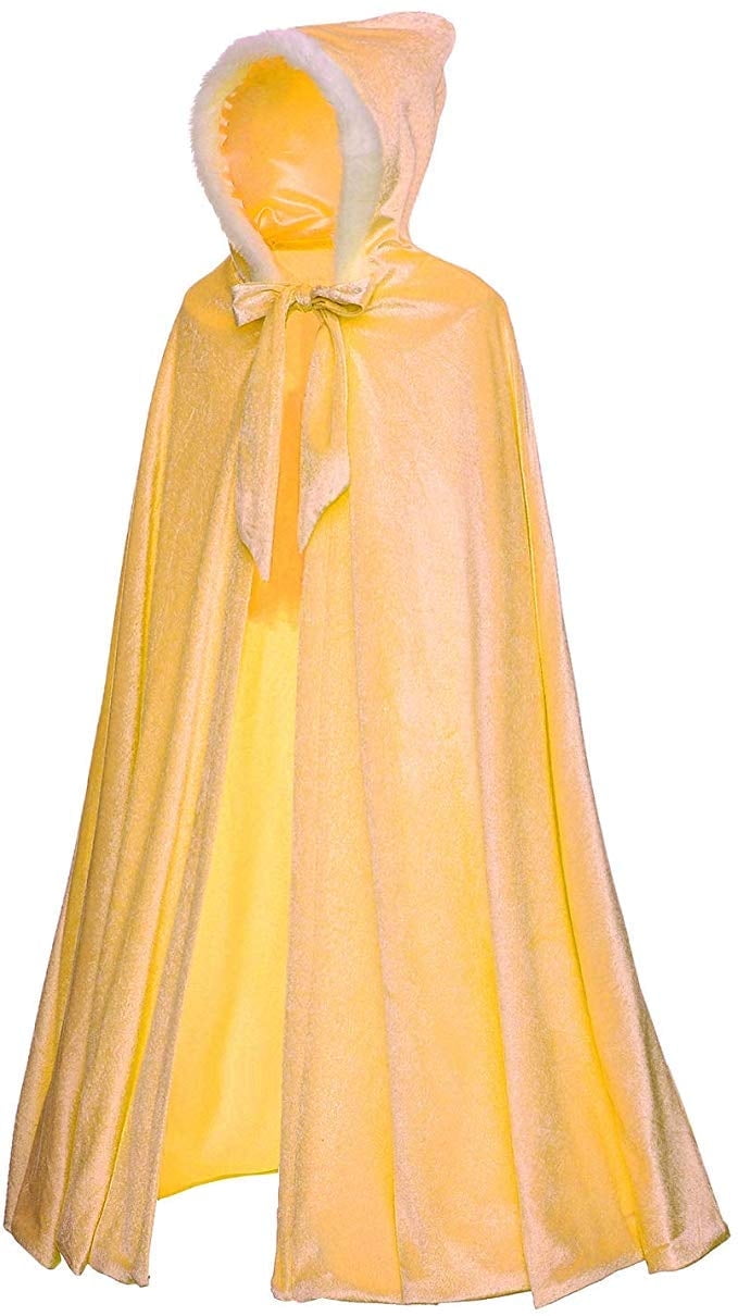 KAWELL Princess Full Length Girls Cloaks Yellow Halloween Costume Capes ...