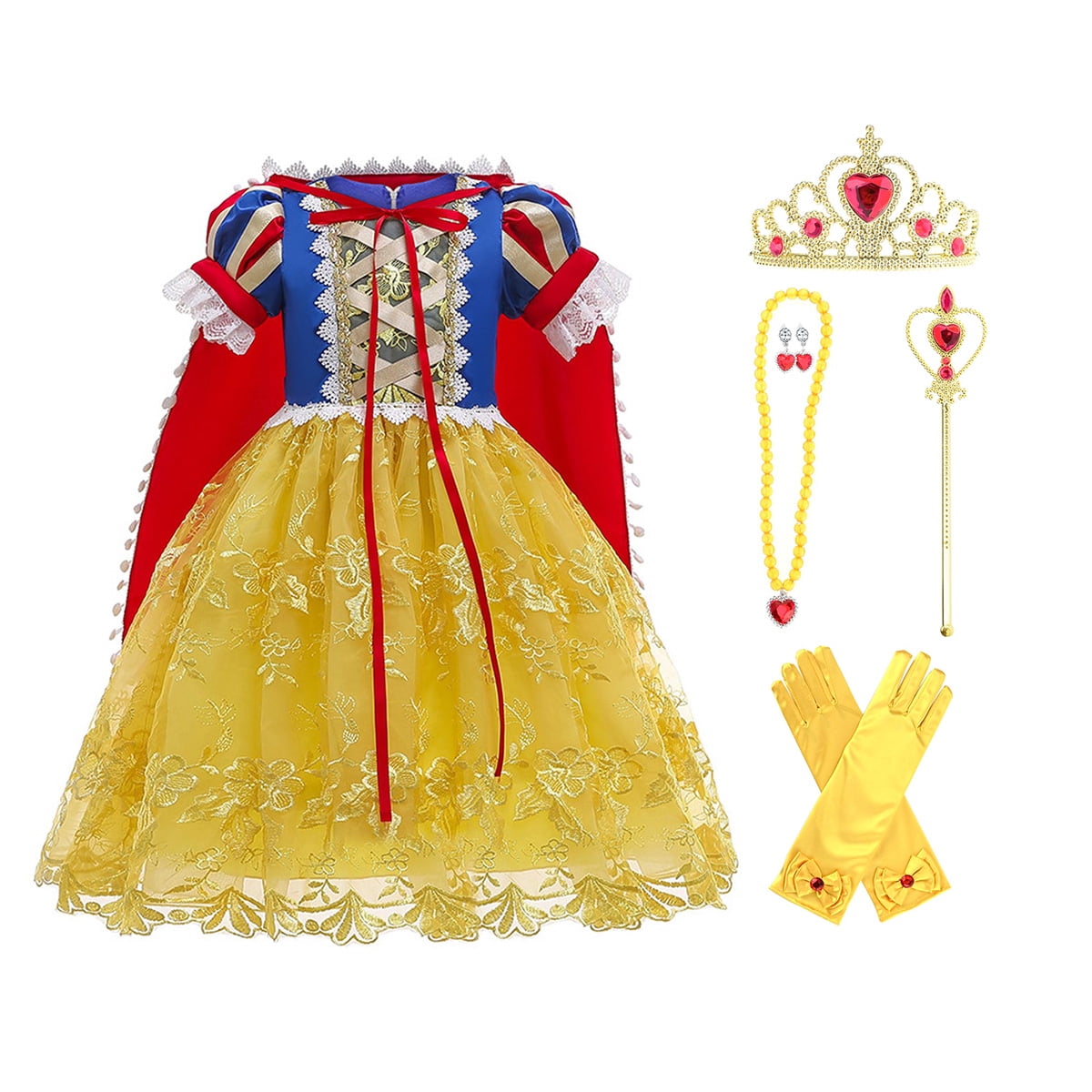 KAWELL Deluxe Snow Costume Generic Dress Up with Accessories for Girls ...