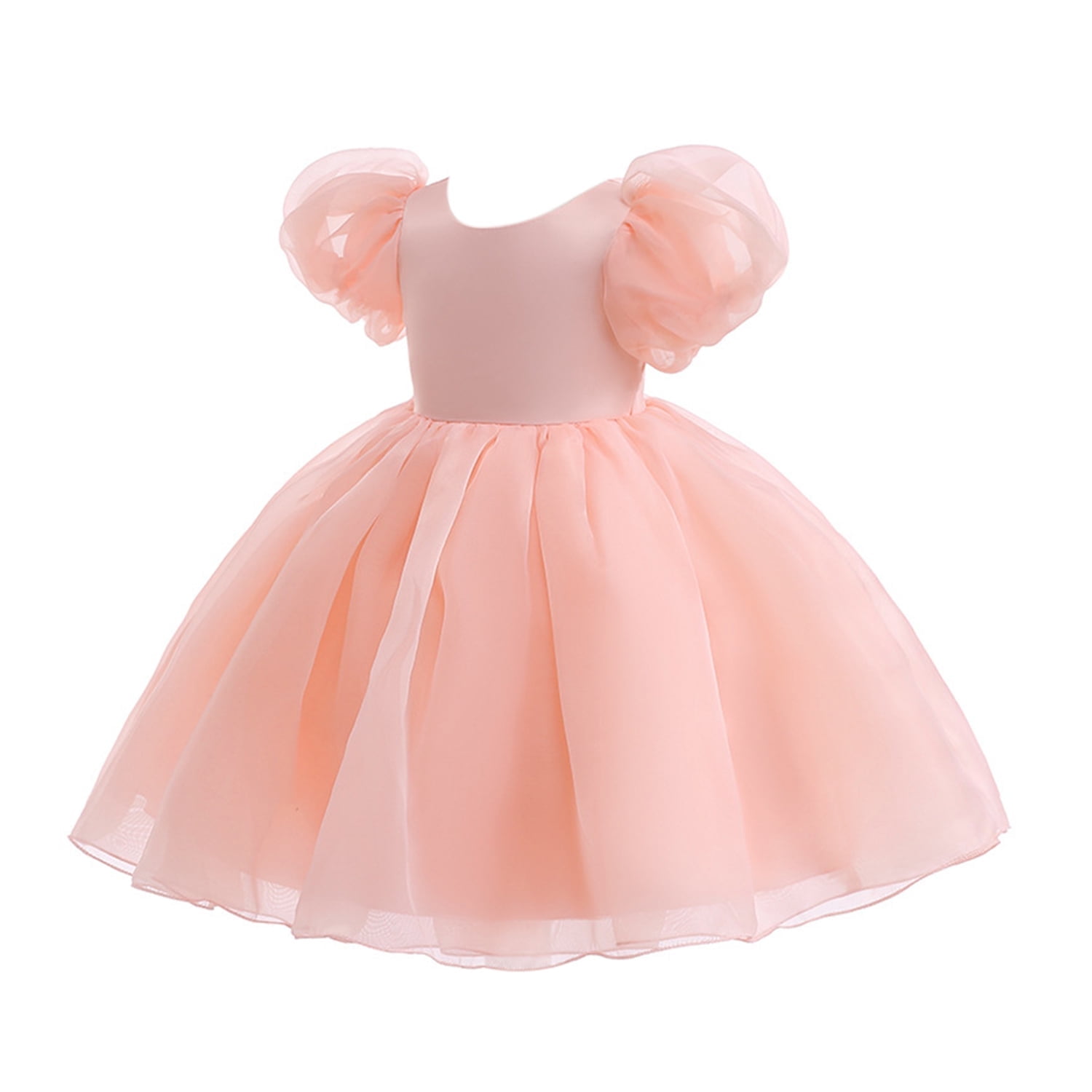 KAWELL Easter Dress for Girls Puff Sleeve Floral Dress Wedding Pageant ...
