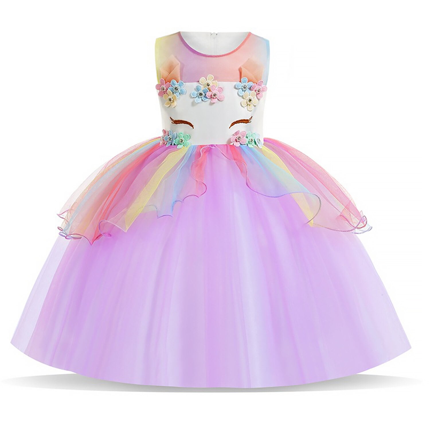 KAWELL Flower Girls Unicorn Costume Tutu Pageant Princess Party Dress ...