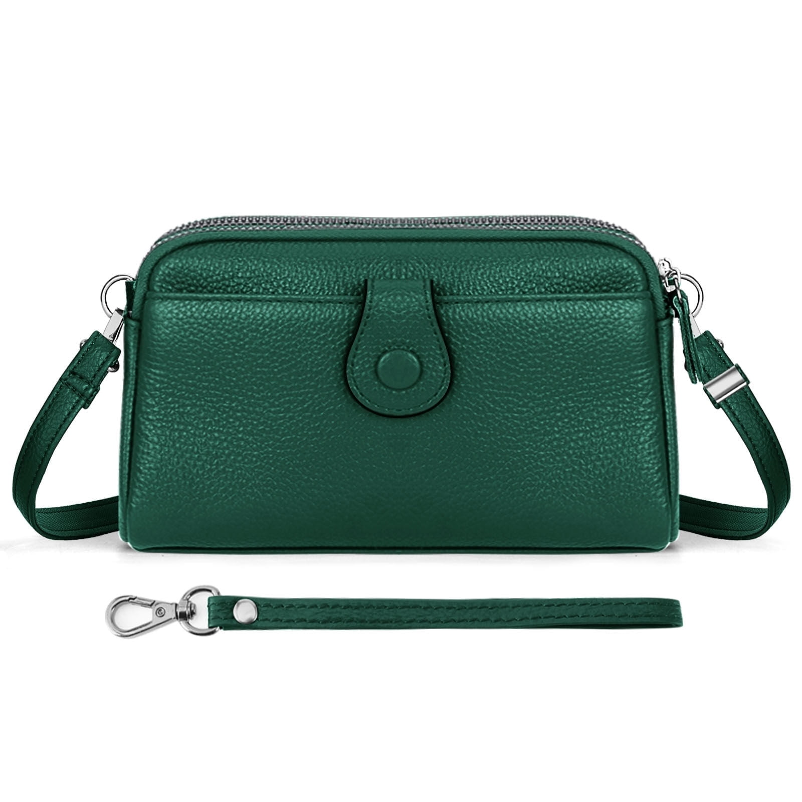 KAWELL Genuine Leather Wristlet Clutch Wallet Purses Small Crossbody ...