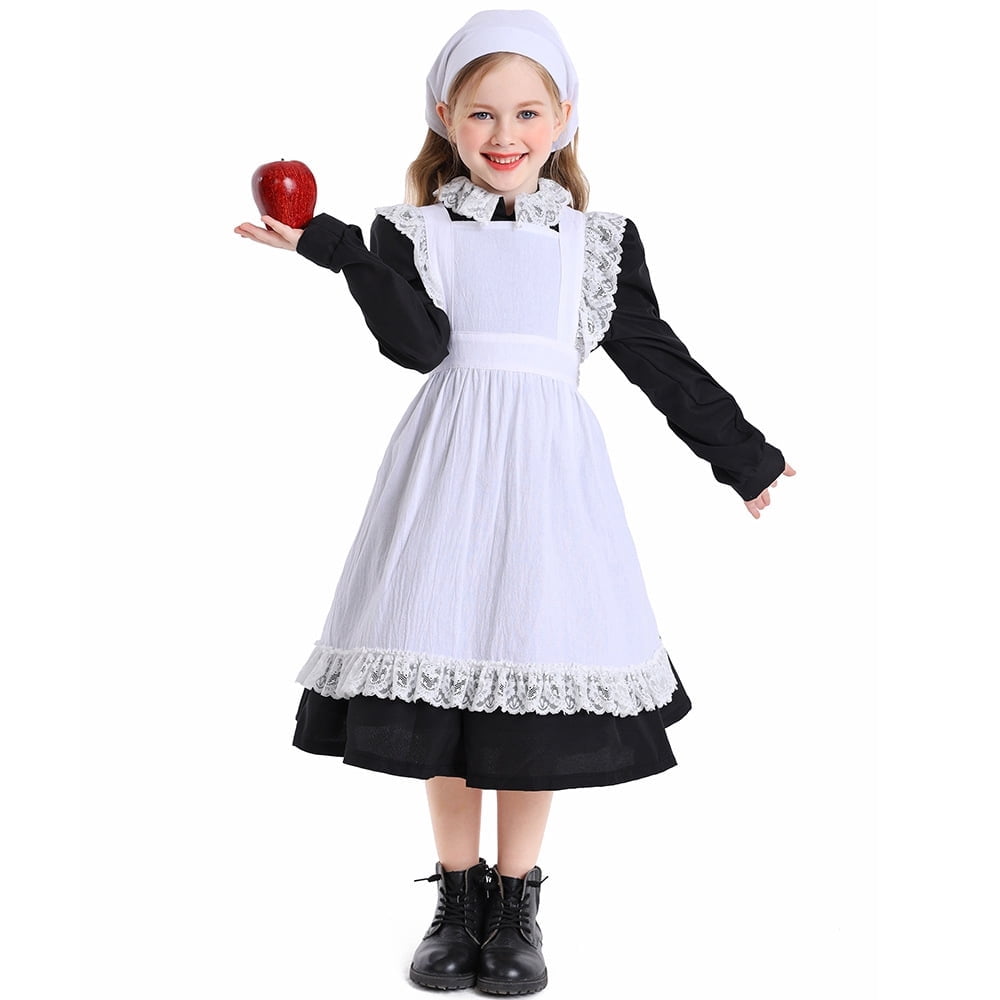 KAWELL Halloween Costume for Girls Manor Maid Dress,Maid Costume with ...