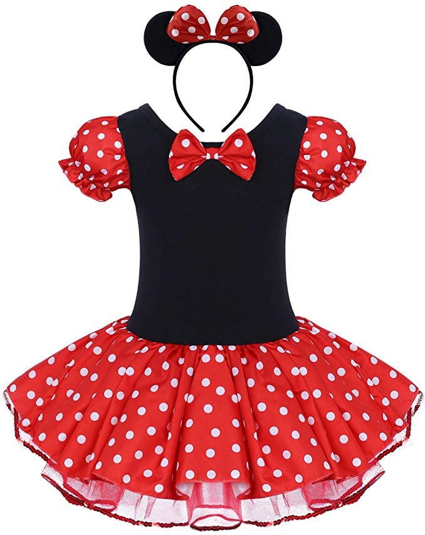 KAWELL Mini Mouse Costume, Polka Dot Tutu Dress, Bowknot Headband ...