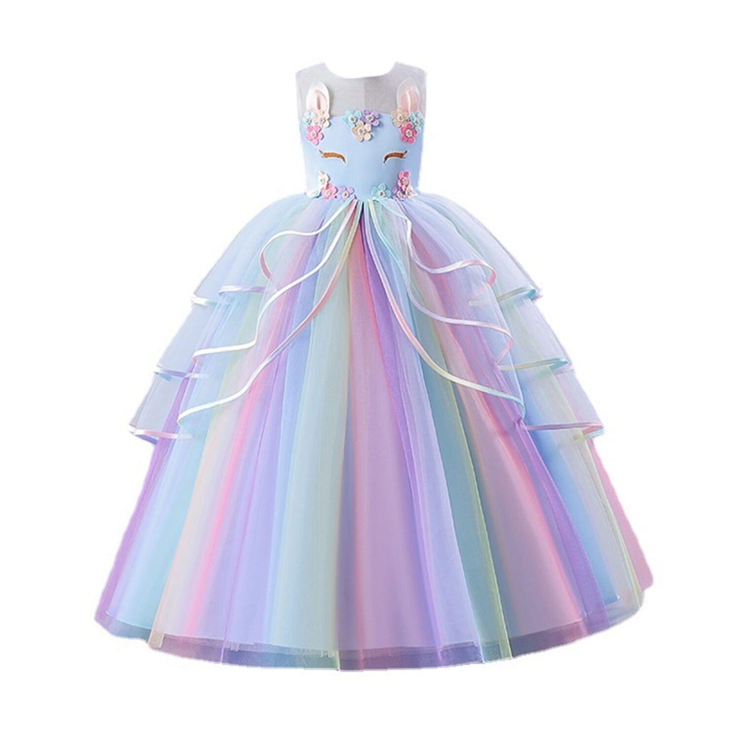 KAWELL Unicorn Dress for Girls Unicorn Costume Pageant Princess Party ...