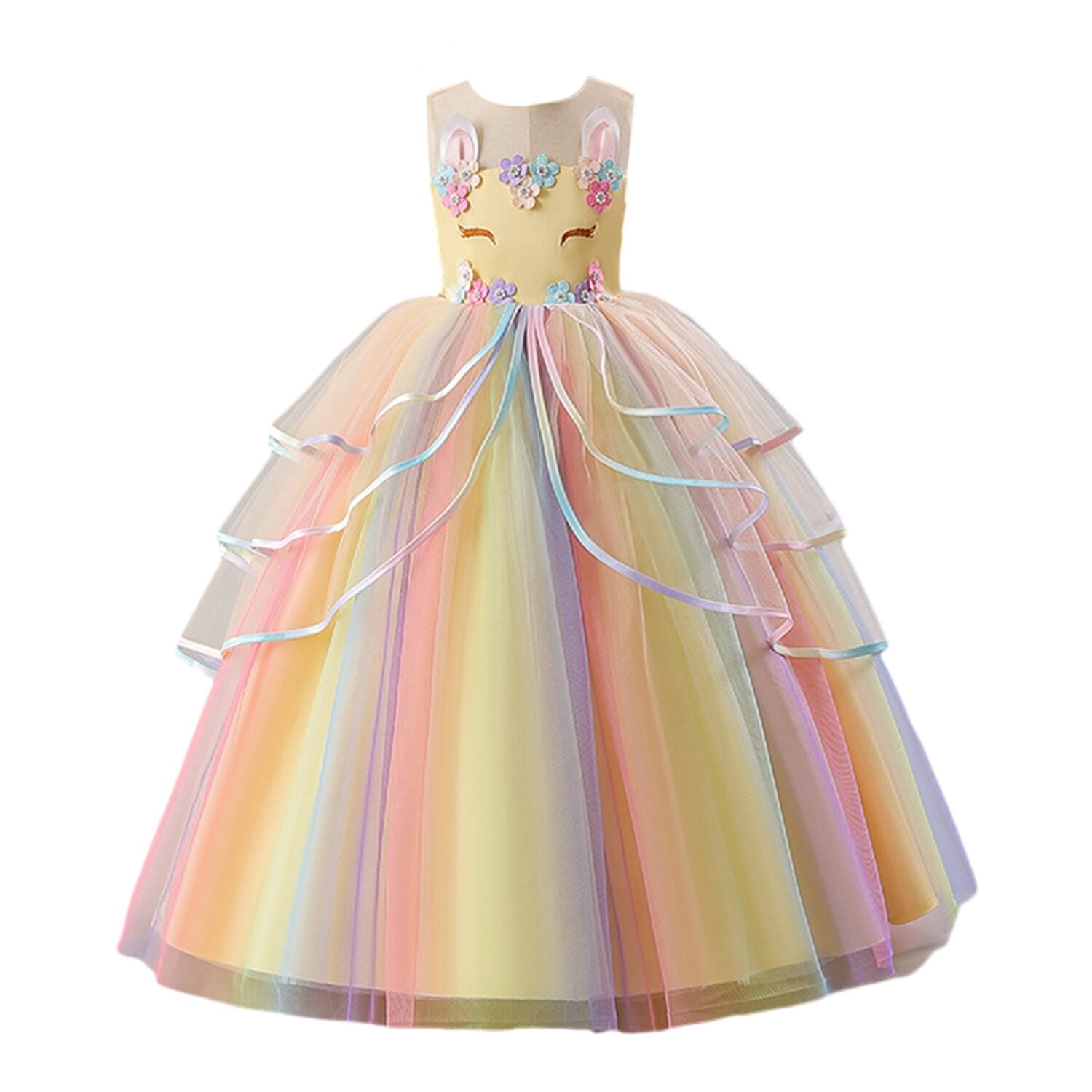 KAWELL Unicorn Dress for Girls Unicorn Costume Pageant Princess Party ...