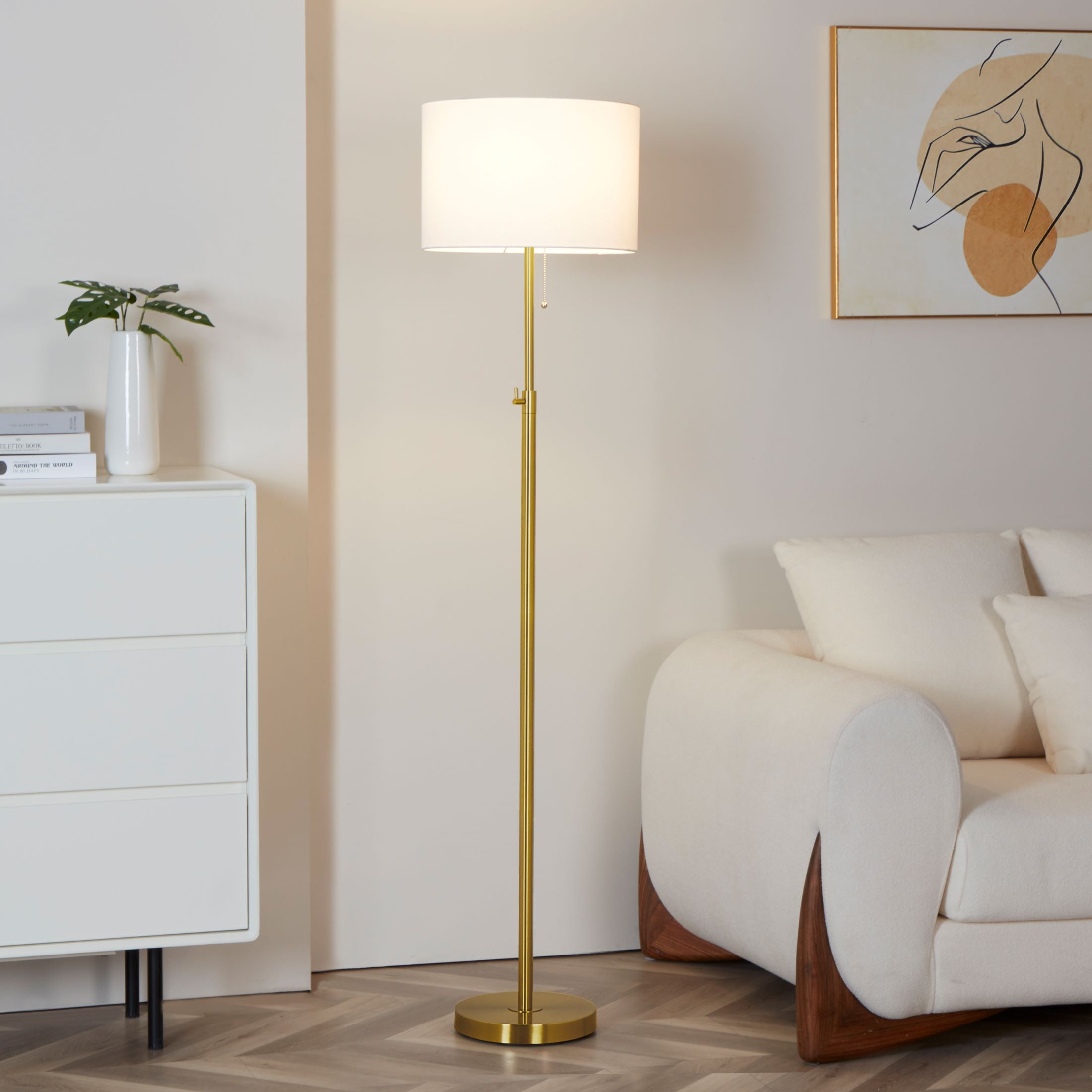 KAWOTI 64.5'' Adjustable Height Floor Lamp for Living Room Office ...