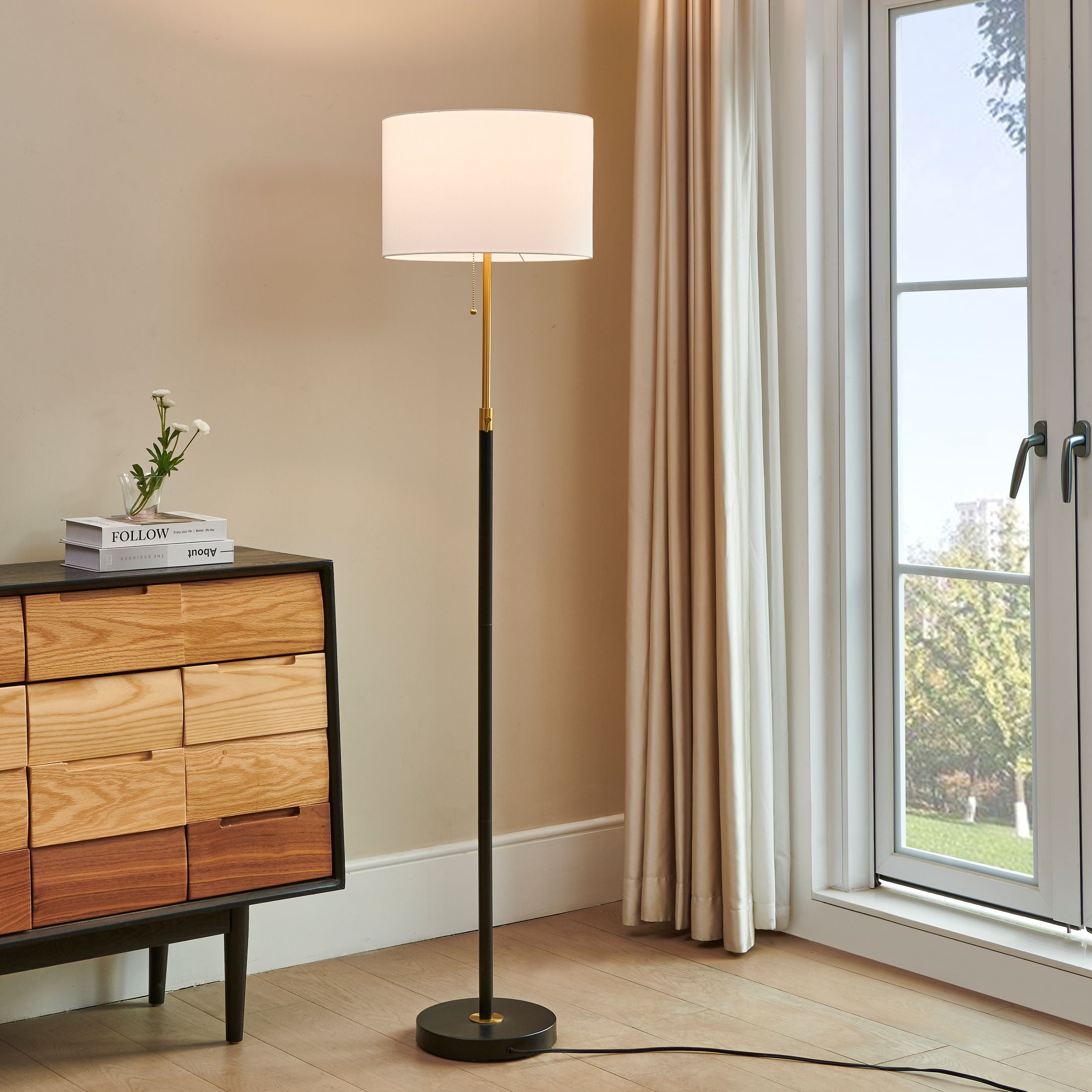KAWOTI 64.5'' Adjustable Height Floor Lamp for Living Room Office ...