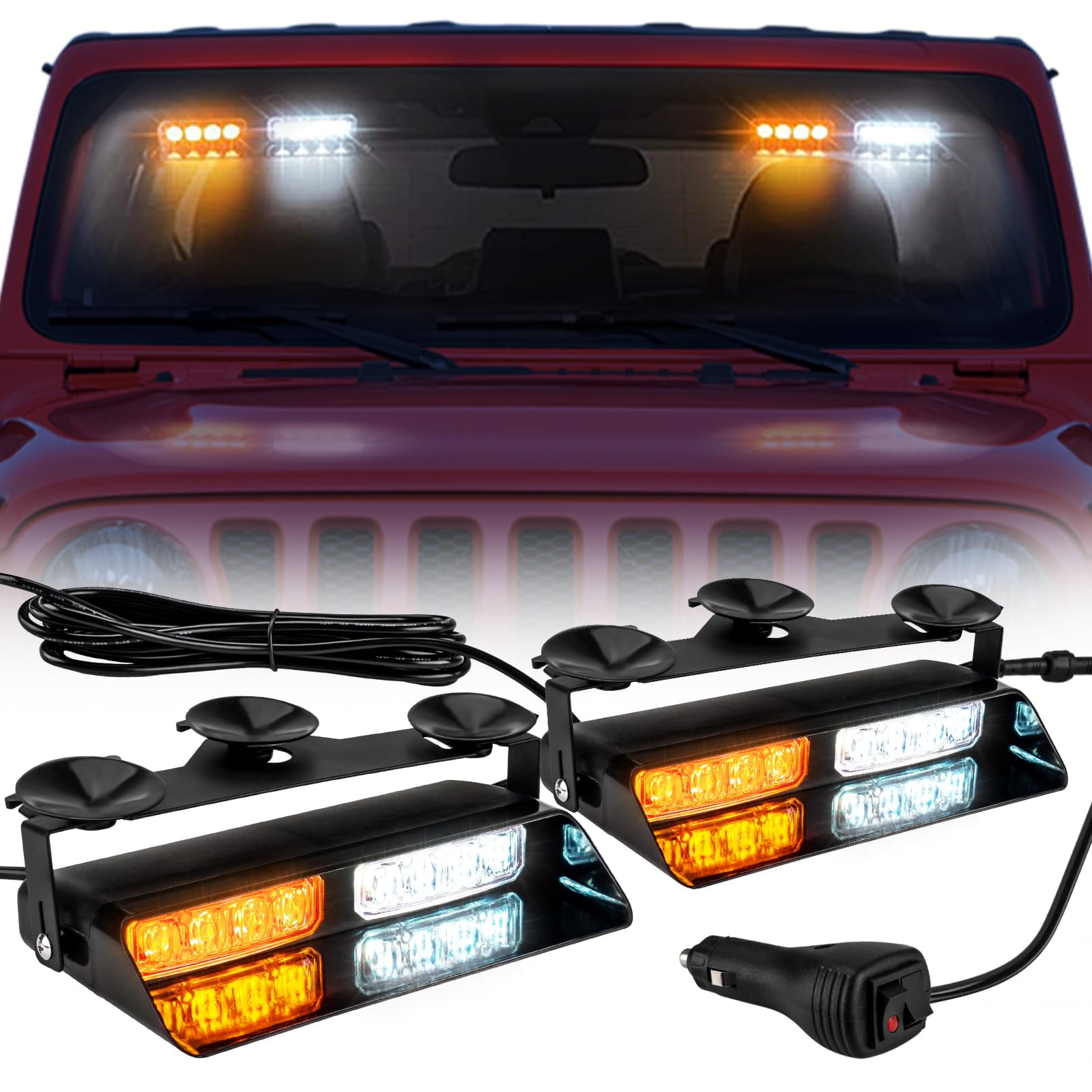 KAX 2 in 1 RRF12 Emergency Dash Strobe Bar Front/Rear Windshield Strobe ...