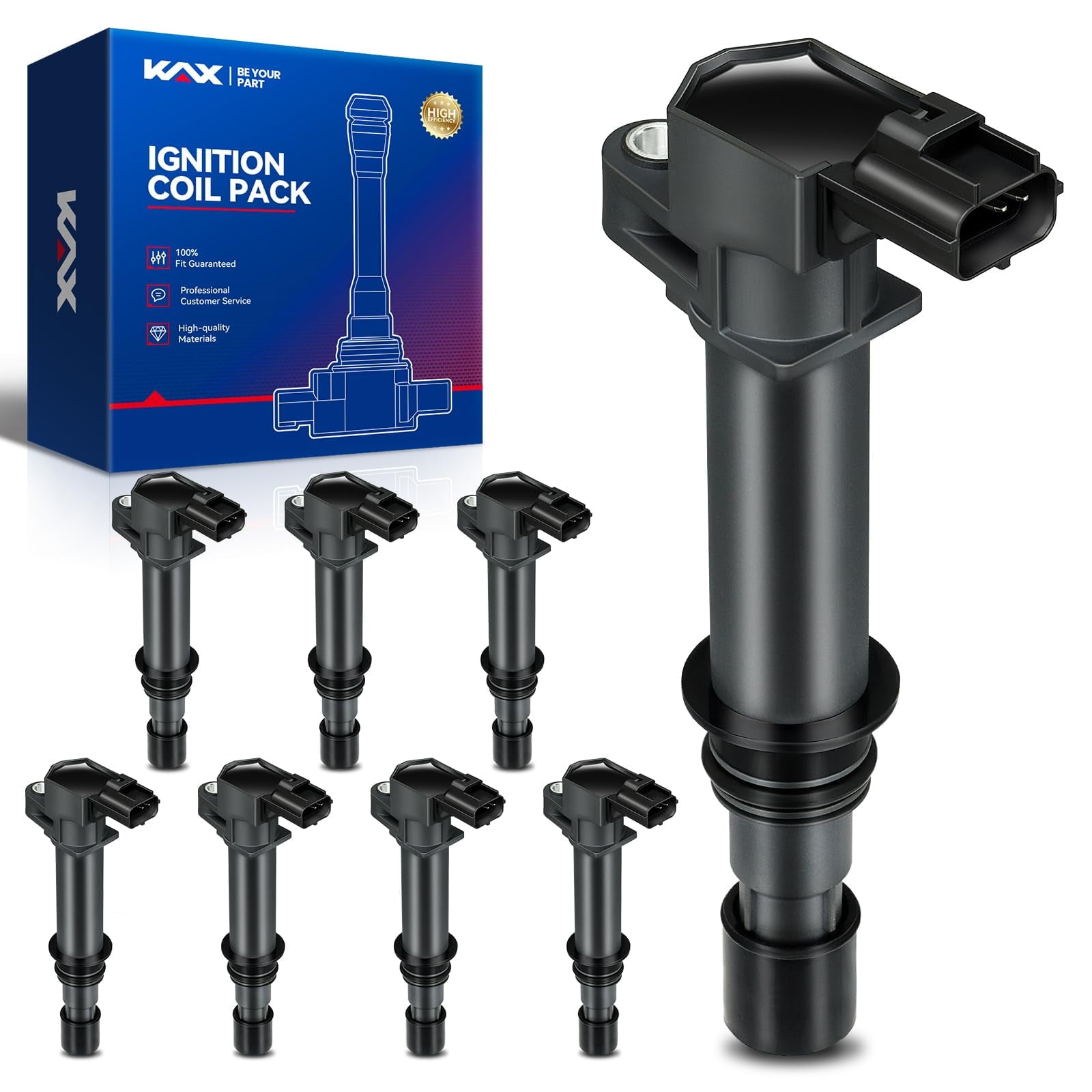 KAX UF270 Ignition Coil 8 Packs Fit for 3.7L/4.7L Dodge Ram Jeep ...