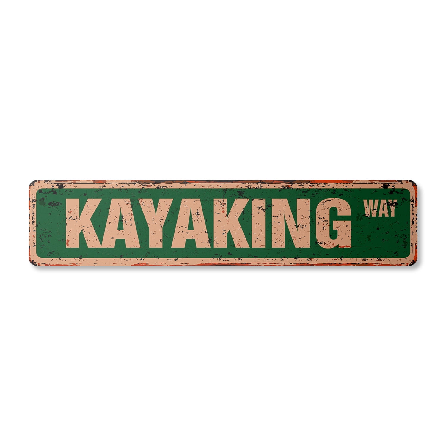 KAYAKING Vintage Plastic Street Sign boating paddle lover water sports ...
