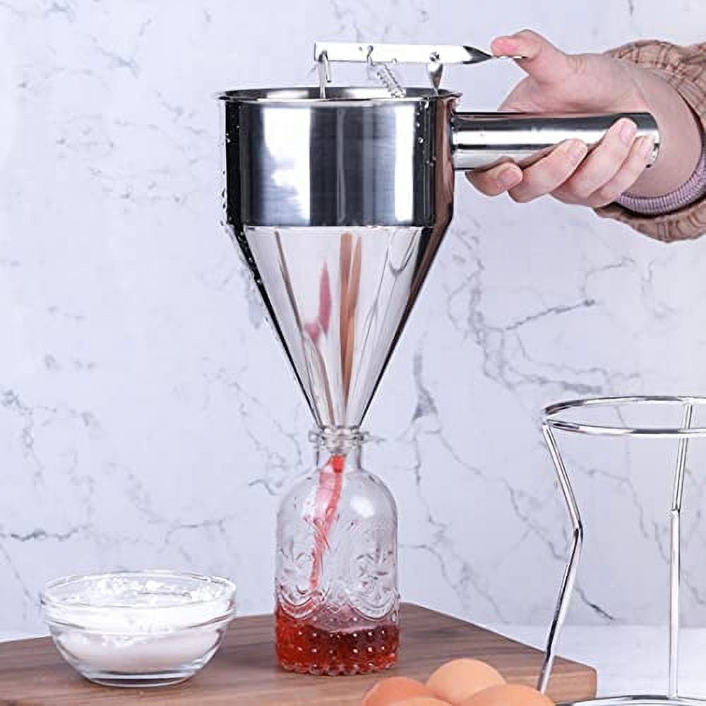 KAYCROWN Pancake Batter Dispenser, 1200ml Stainless Steel Funnel Cake ...